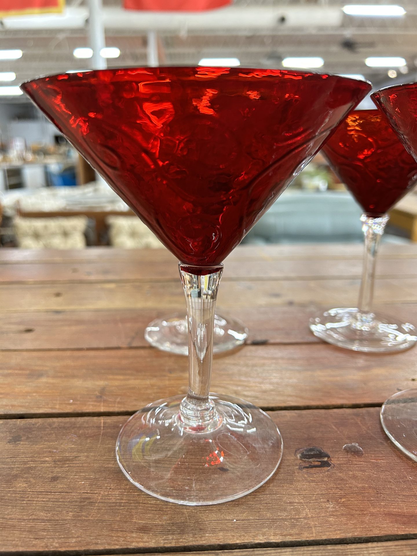 Red Martini Glasses (6) - Picker Place