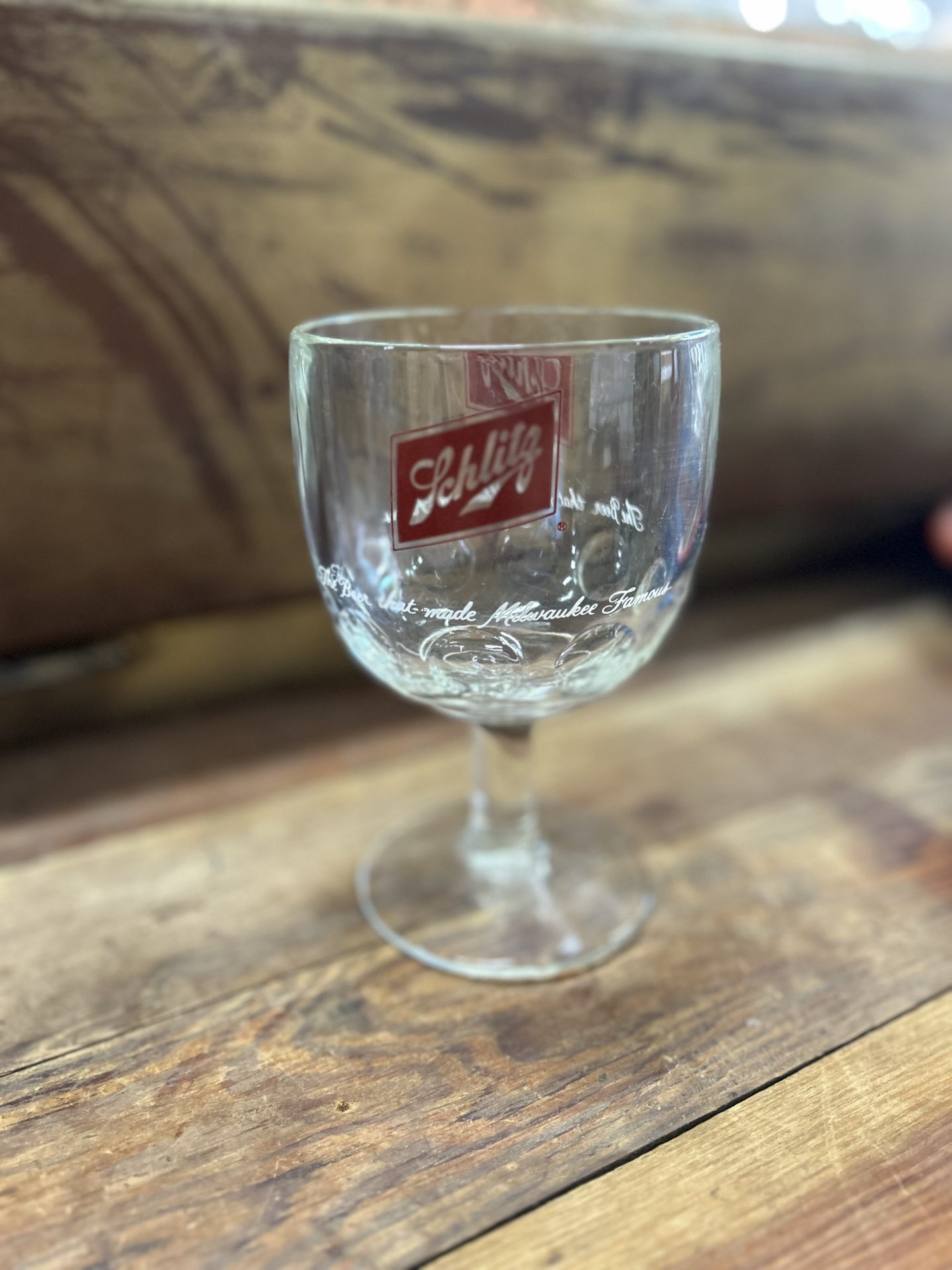 Schlitz Logo Goblet Glass - Picker Place
