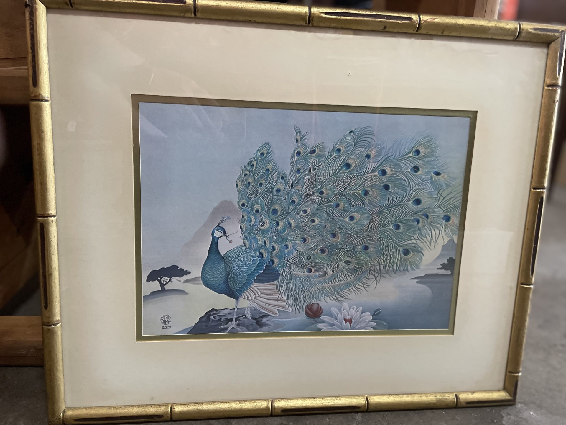 Framed Japanese Print Peacock - Picker Place