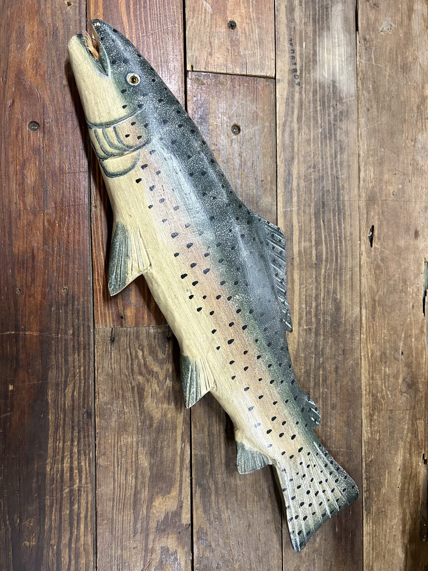 Carved Wooden Trout - Picker Place