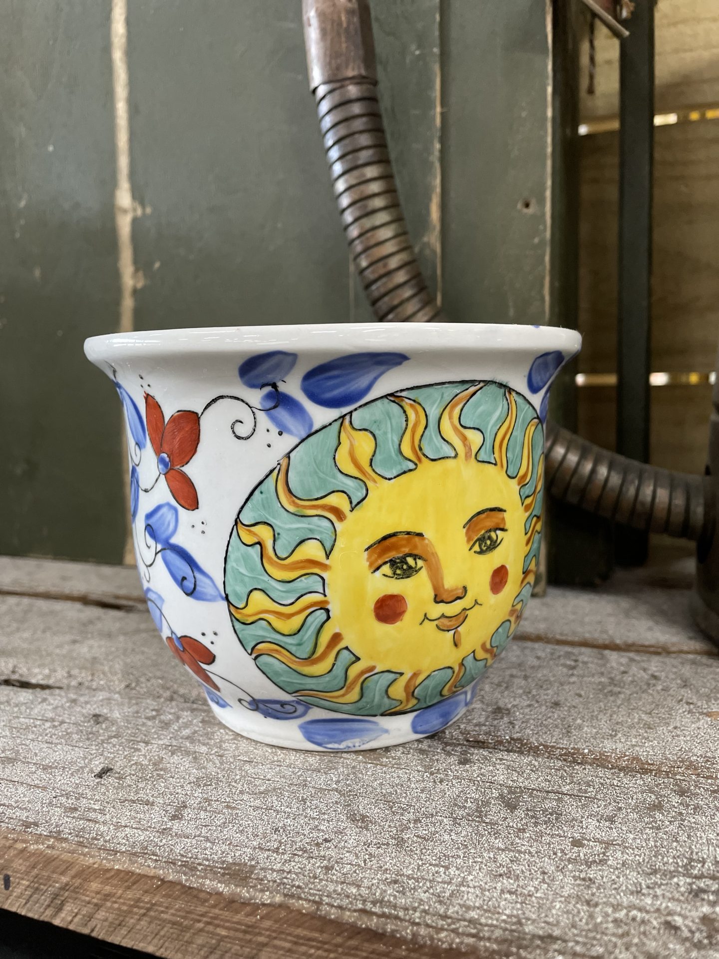 Decorative Sun Painted Planter | Picker Place