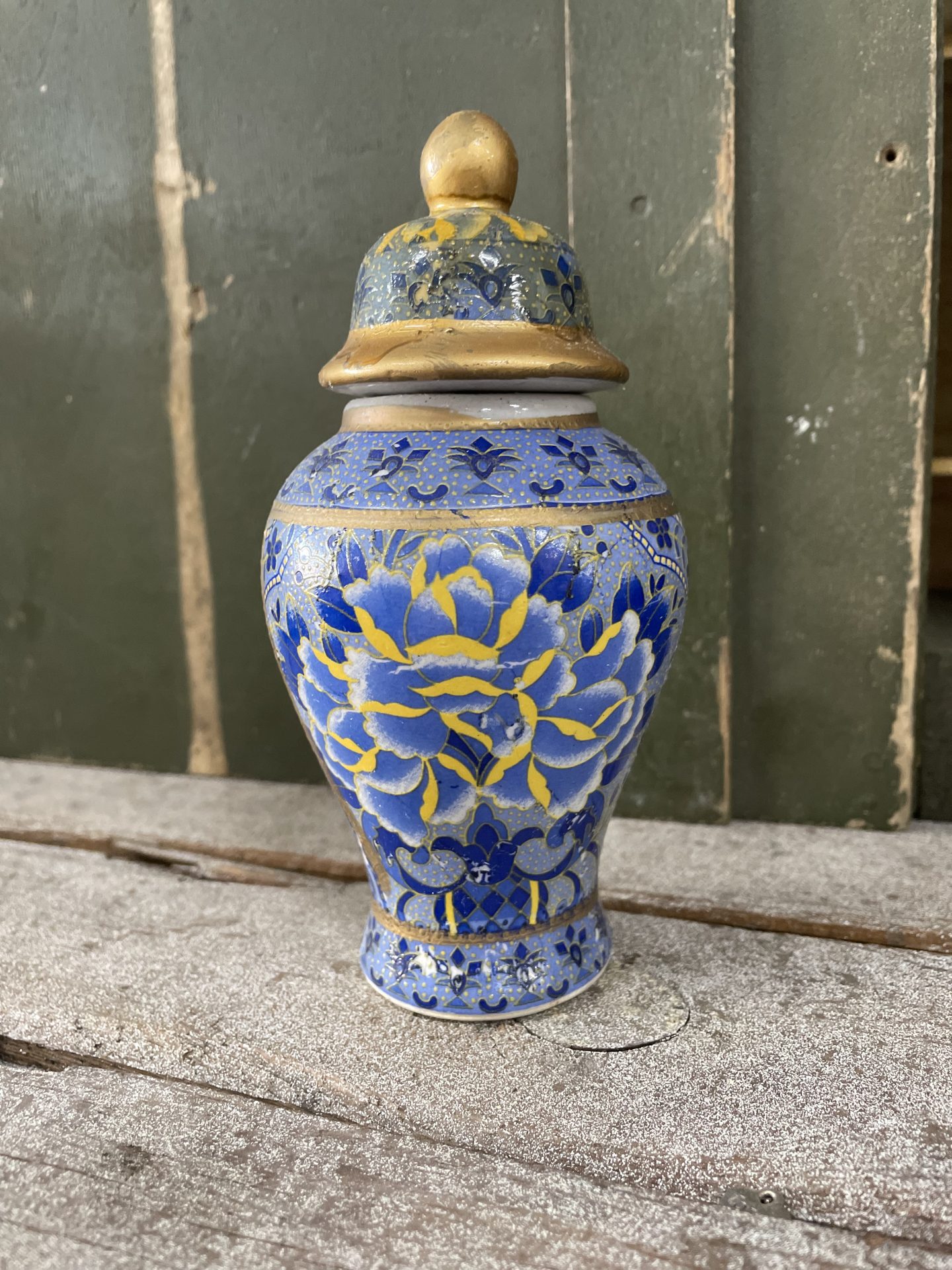 Small Blue and Yellow Urn - Picker Place