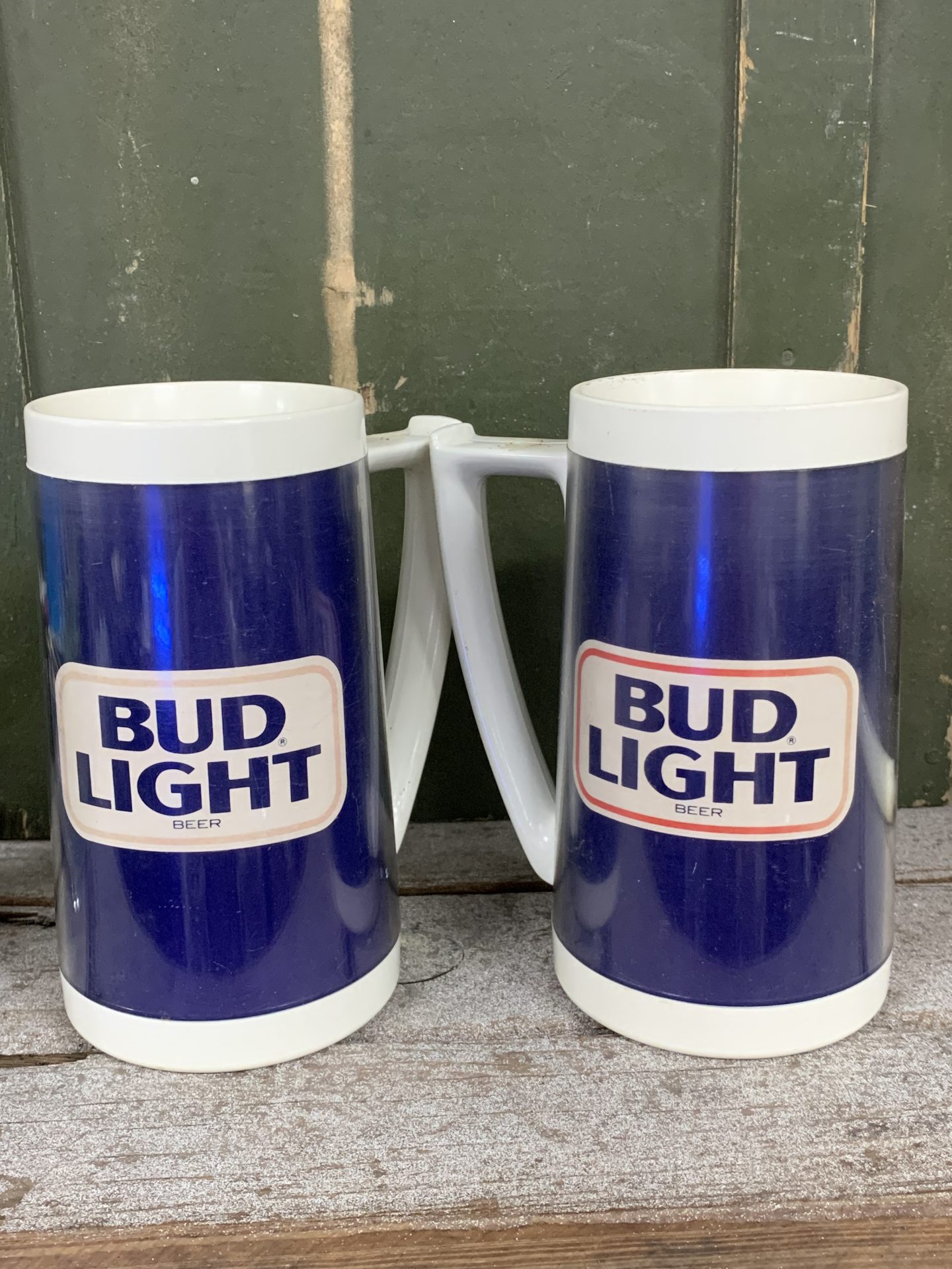 2 Plastic Bud Light Beer Mugs - Picker Place