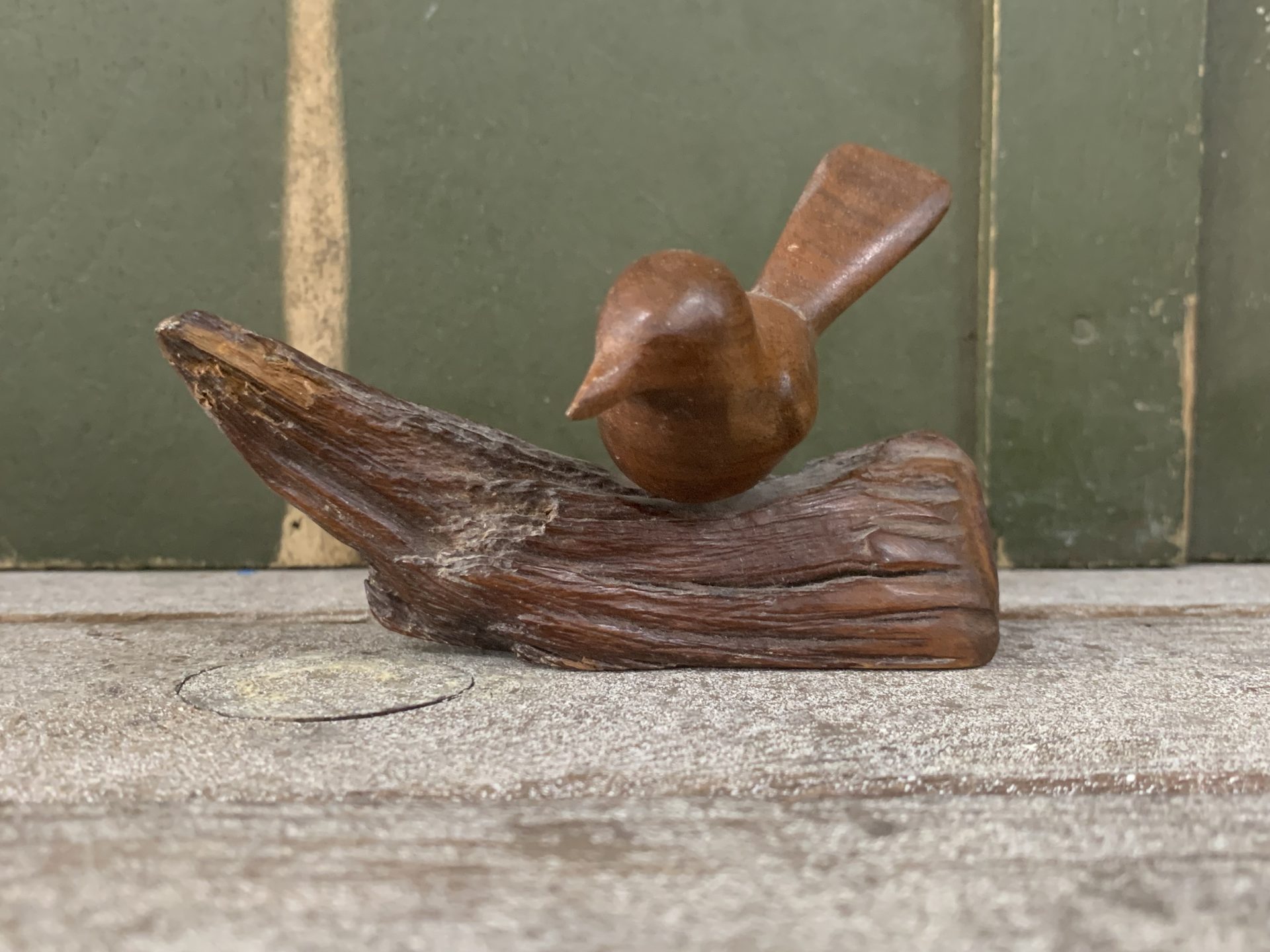 Wooden Bird Sculpture - Picker Place