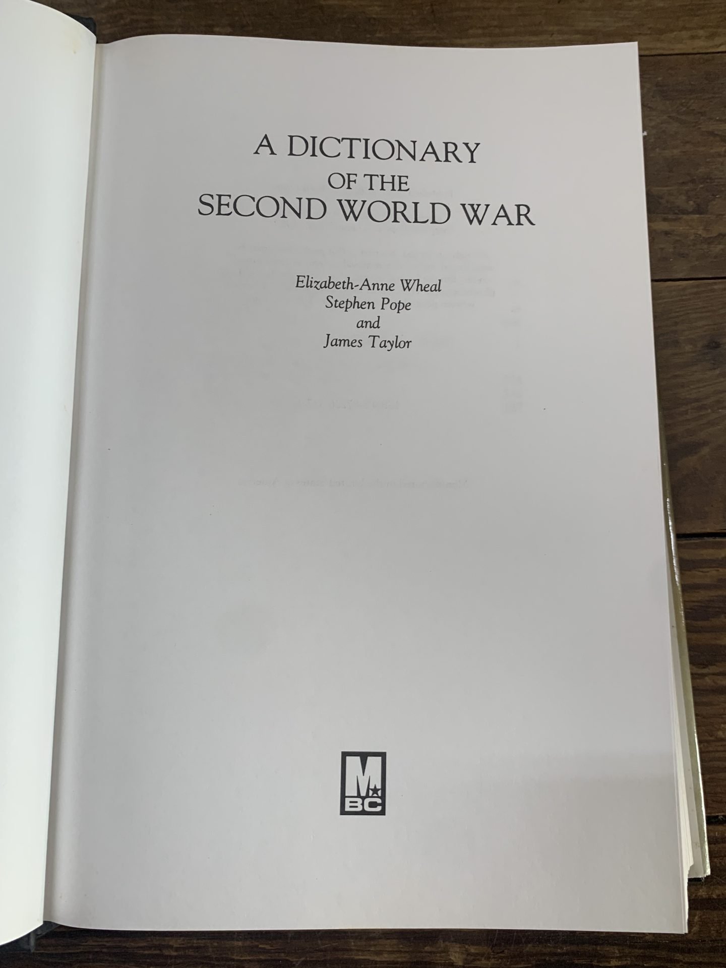 A Dictionary of WWII - Picker Place