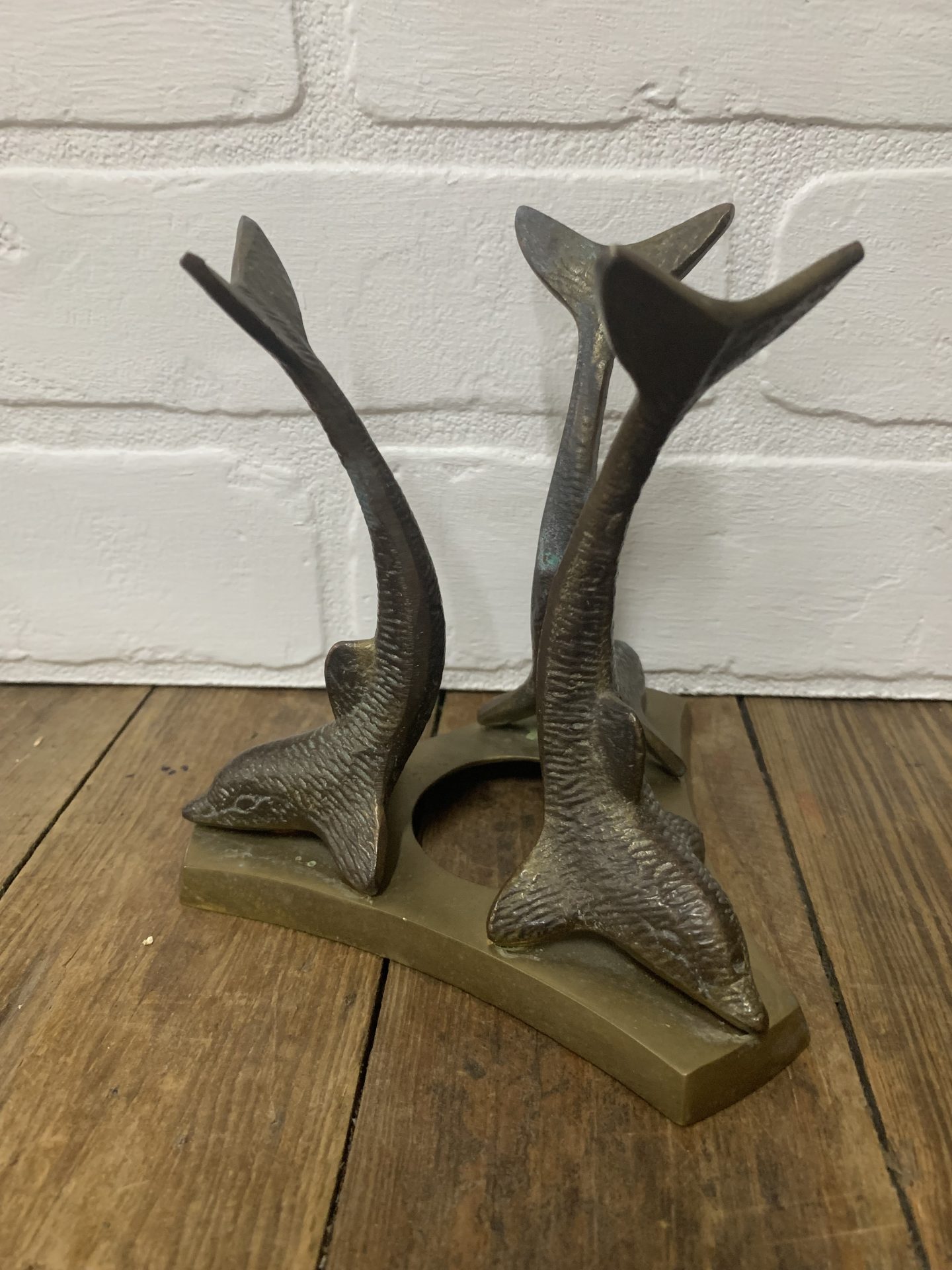 Brass Triple Dolphin Stand | Picker Place