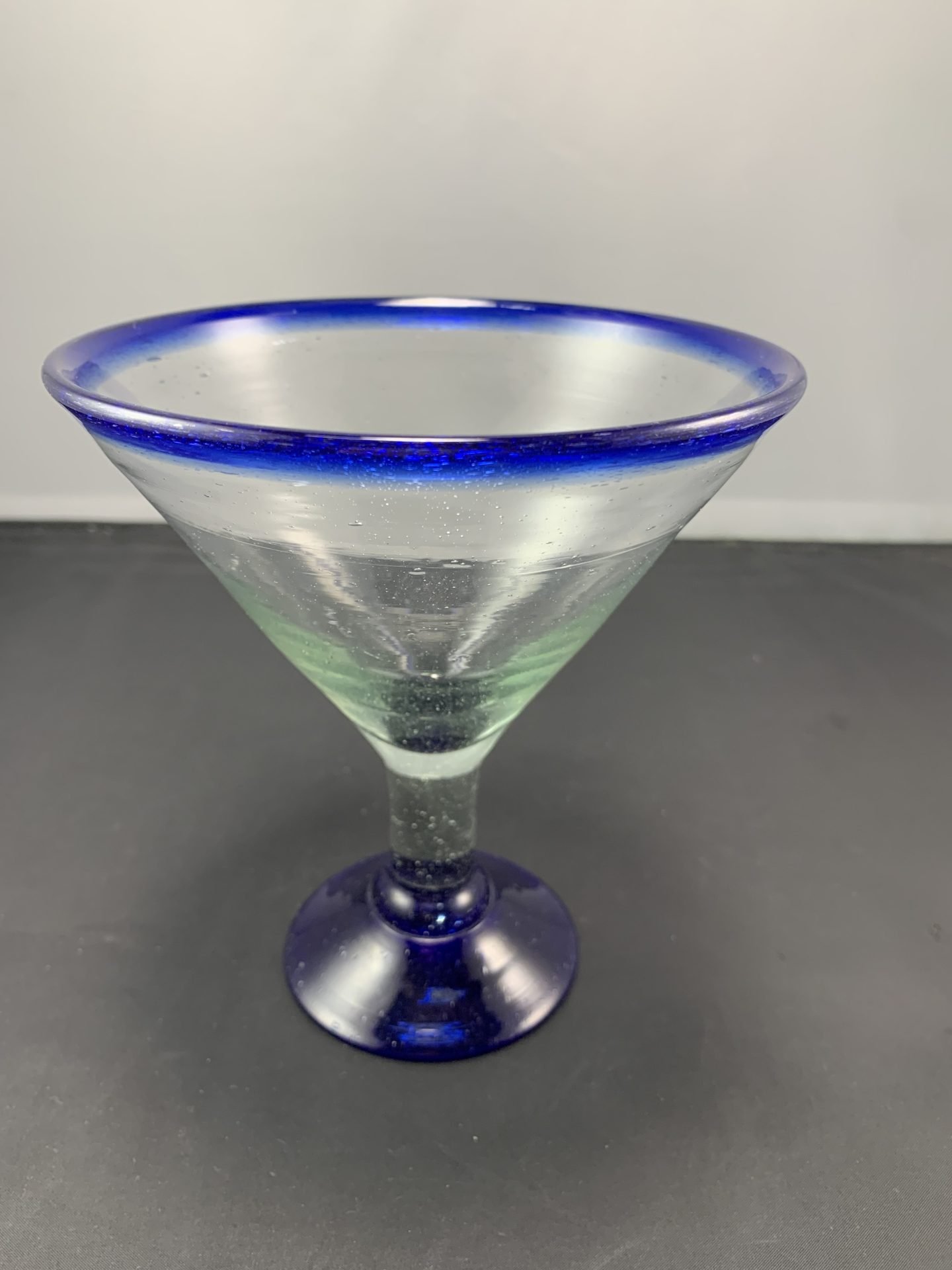 Blue Rim Margarita Glass - Picker Place