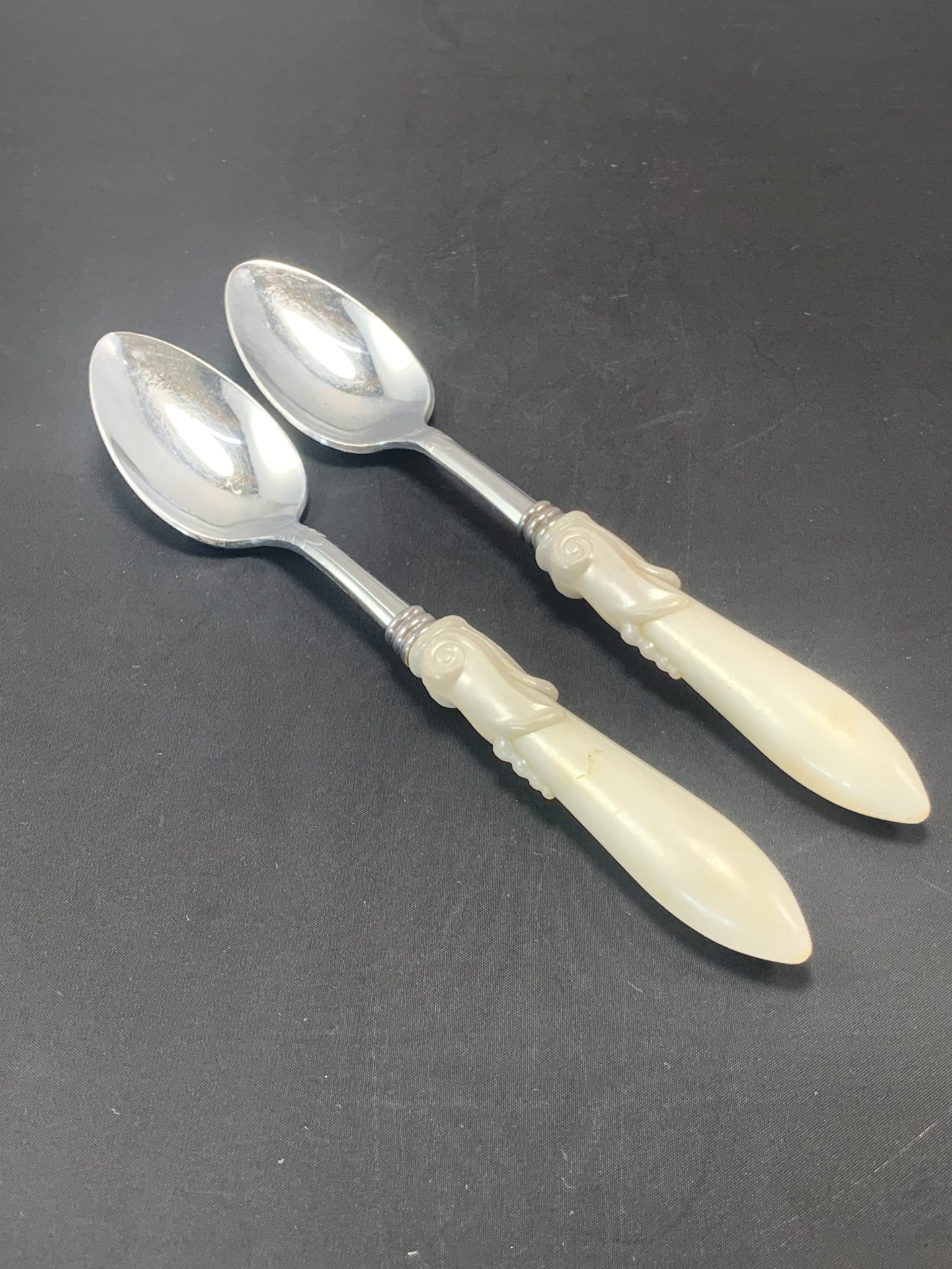 2 Perma-Brite Dessert Spoons - Picker Place