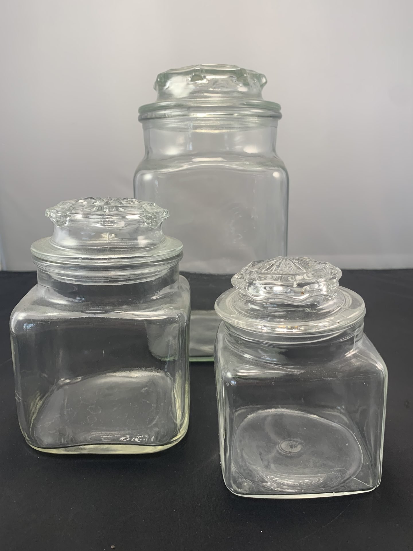 Set of 3 Vintage Glass Canisters - Picker Place