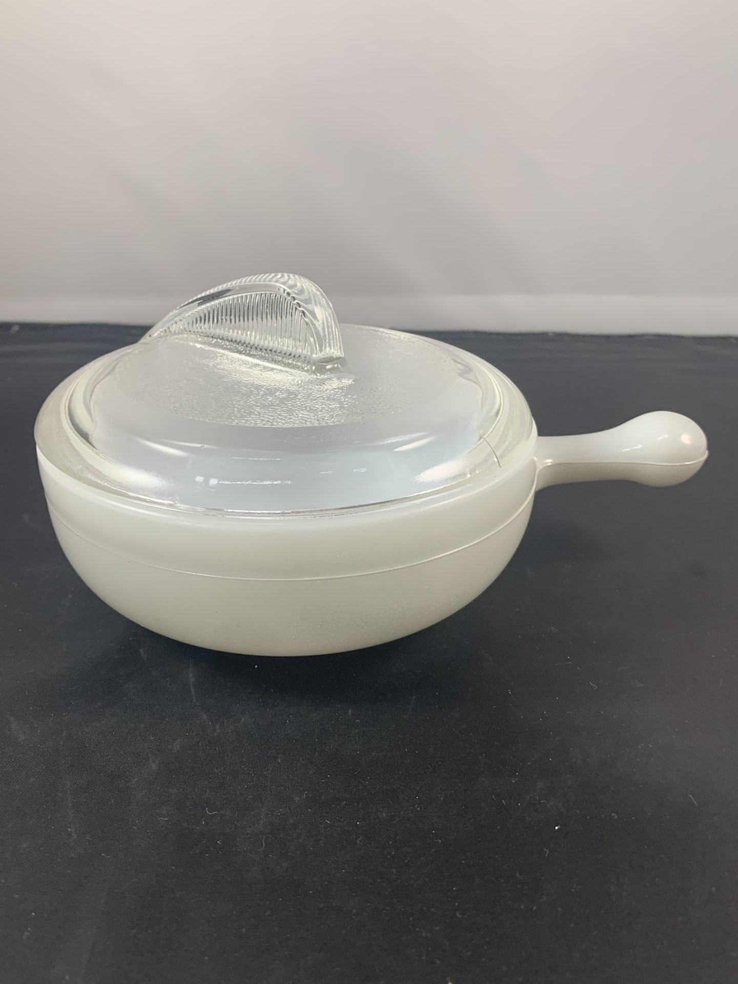 White Glasbake Single Lidded Bowl - Picker Place