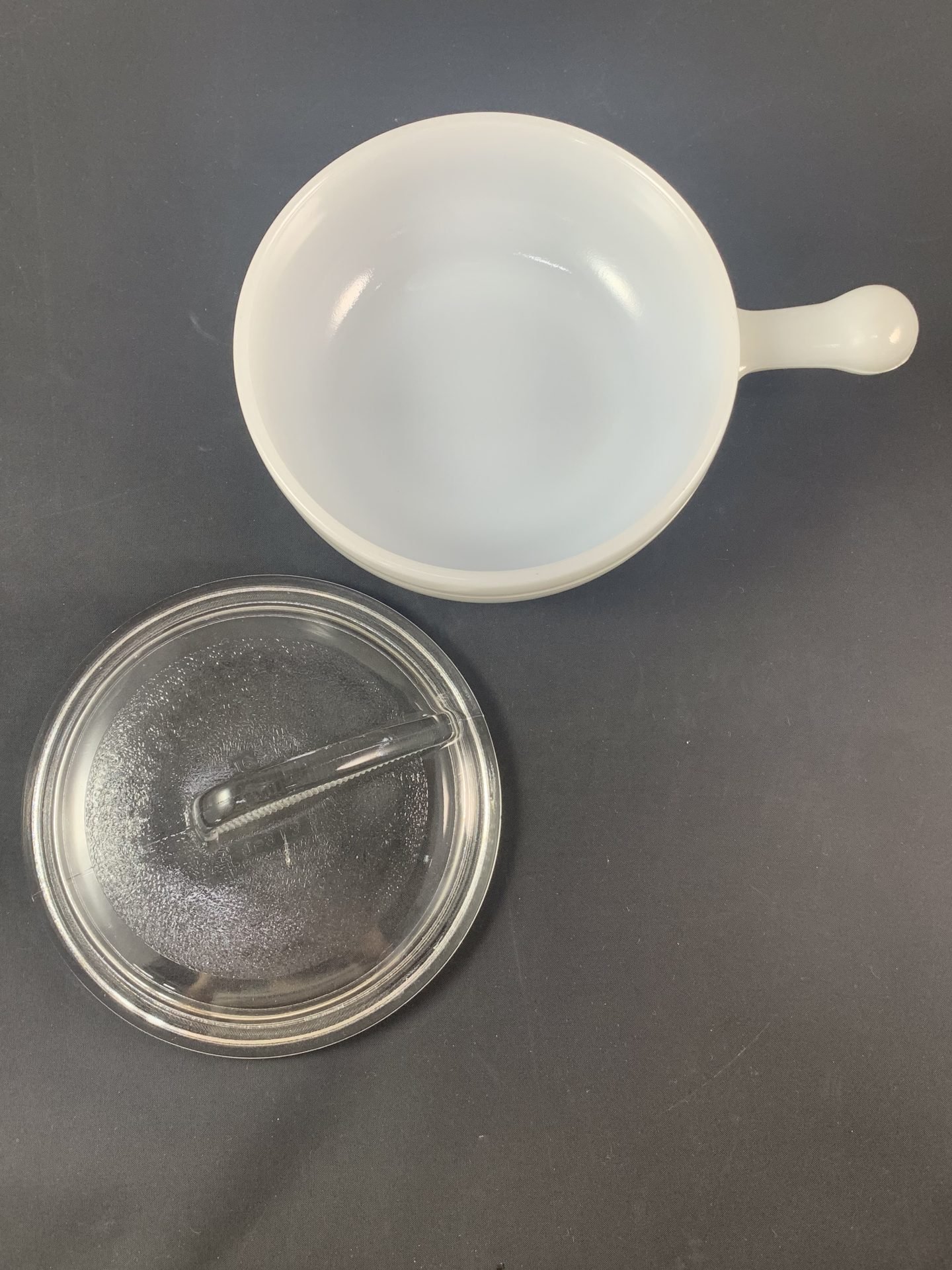 White Glasbake Single Lidded Bowl - Picker Place