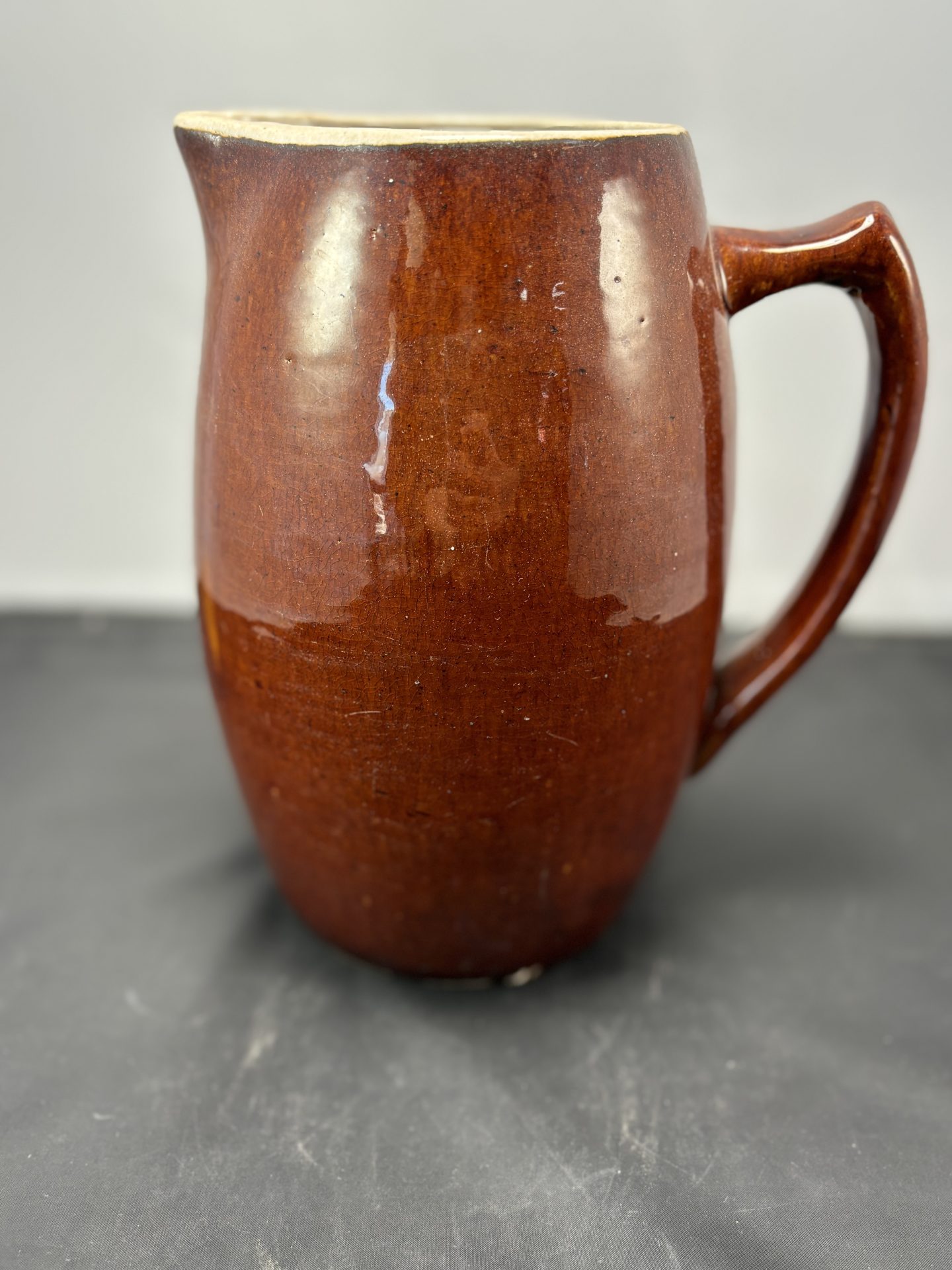 Brown Stoneware Glazed Pitcher | Picker Place