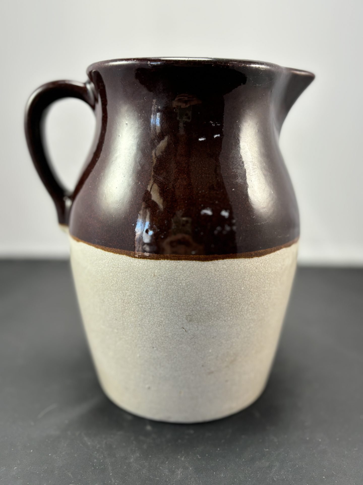 Two Toned Glazed Stoneware Pitcher - Picker Place