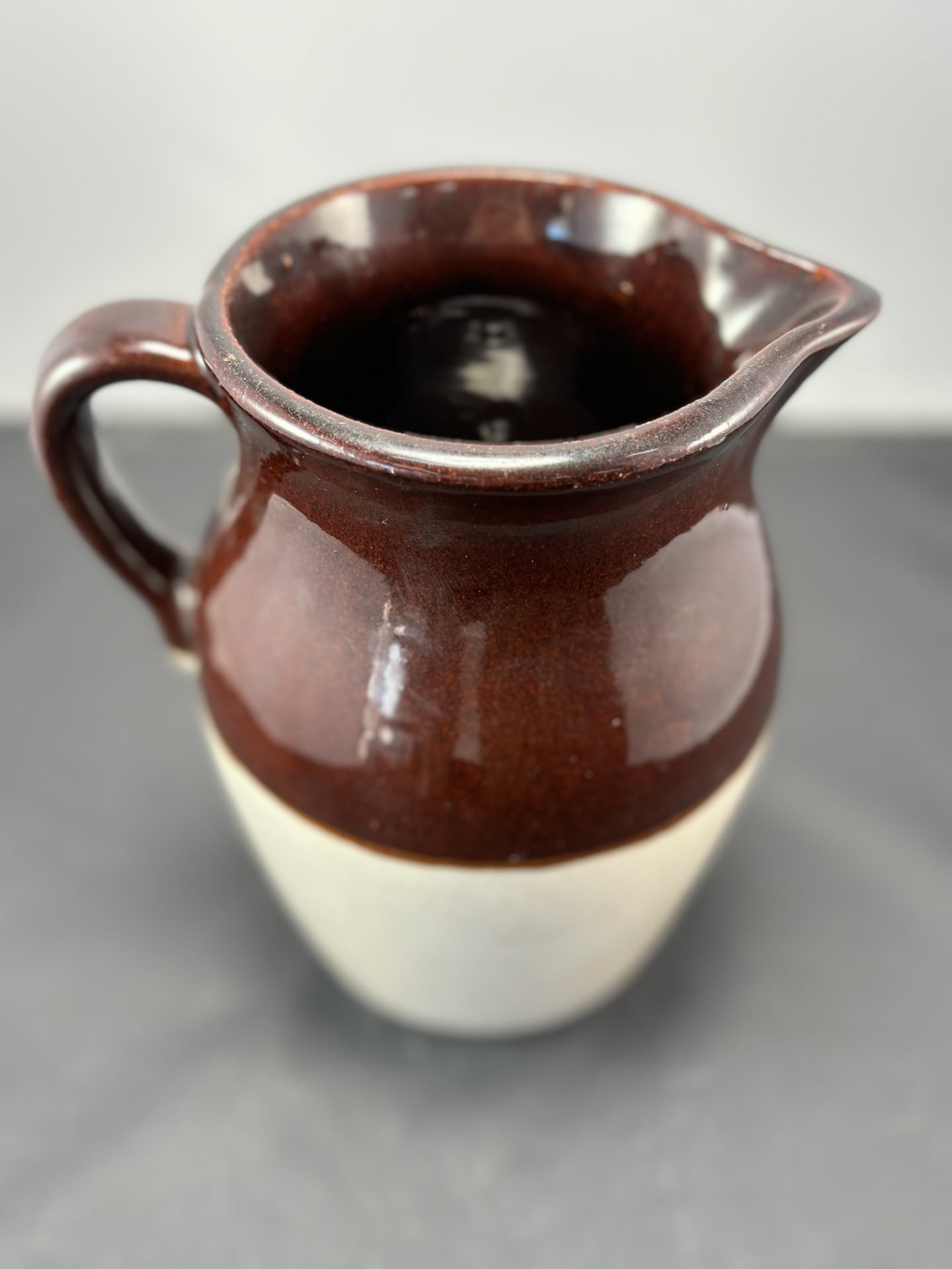 Two Toned Glazed Stoneware Pitcher - Picker Place