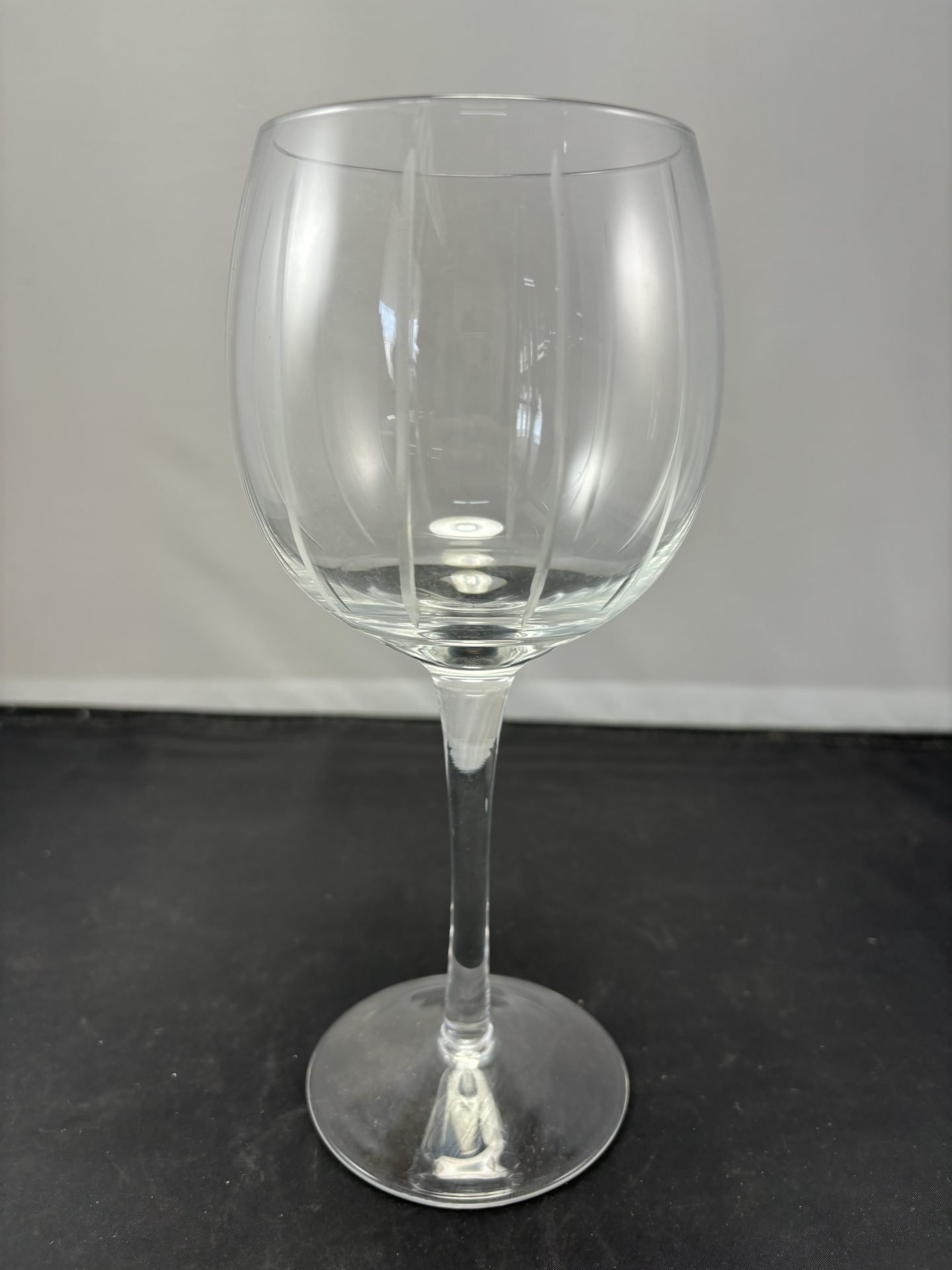 Large Stripe Etched Wine Glass - Picker Place