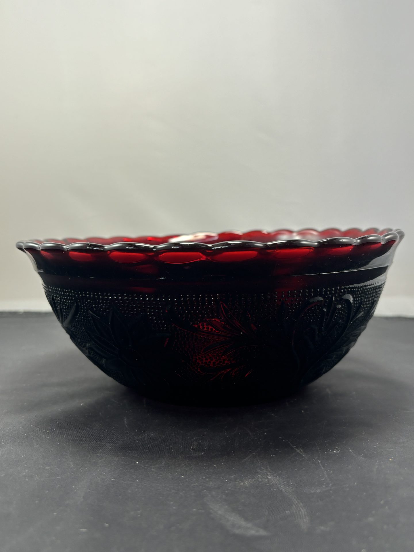 Ruby Red Glass Bowl - Picker Place