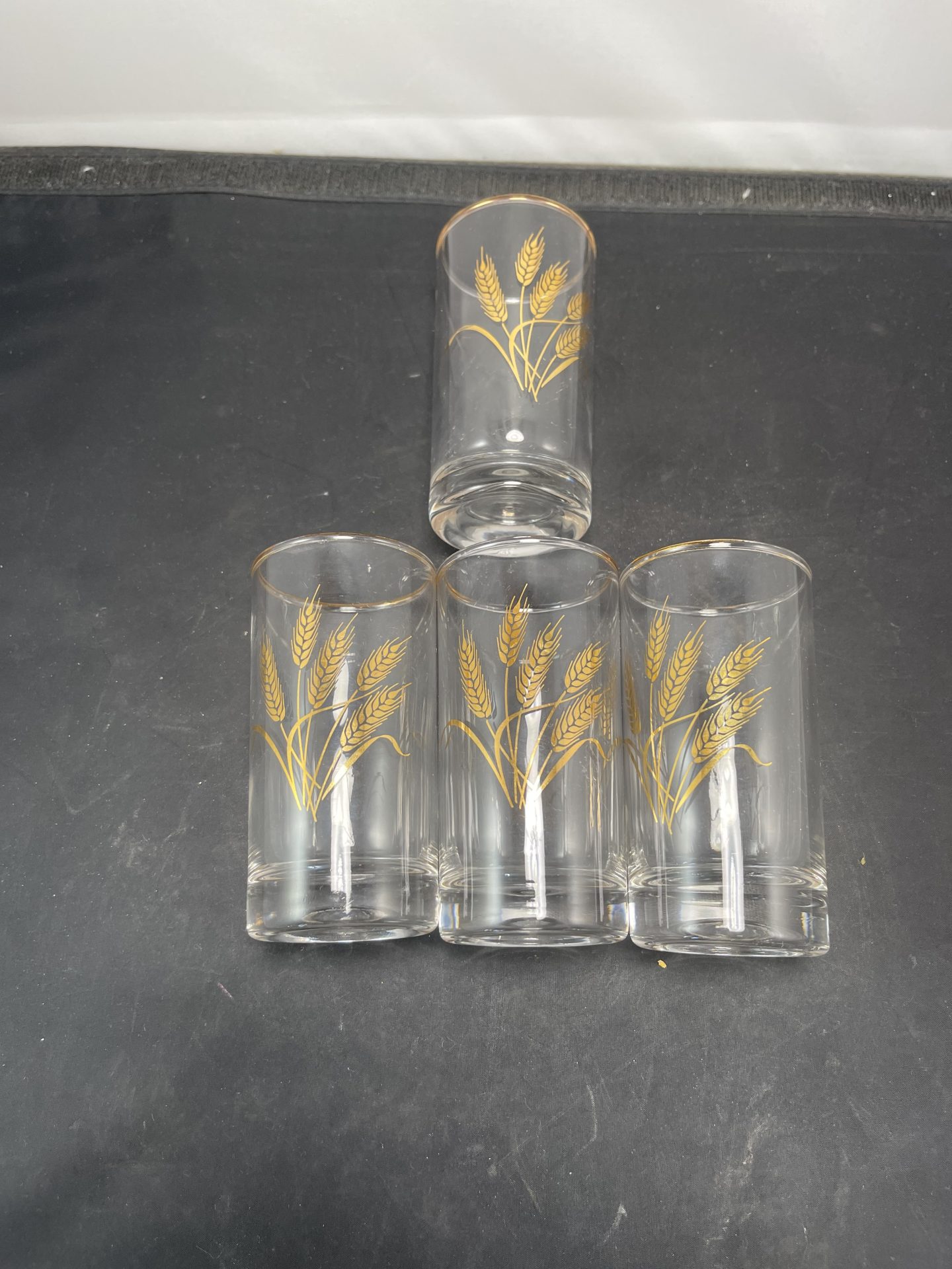 Gold Rim Wheat Glasses (4) - Picker Place