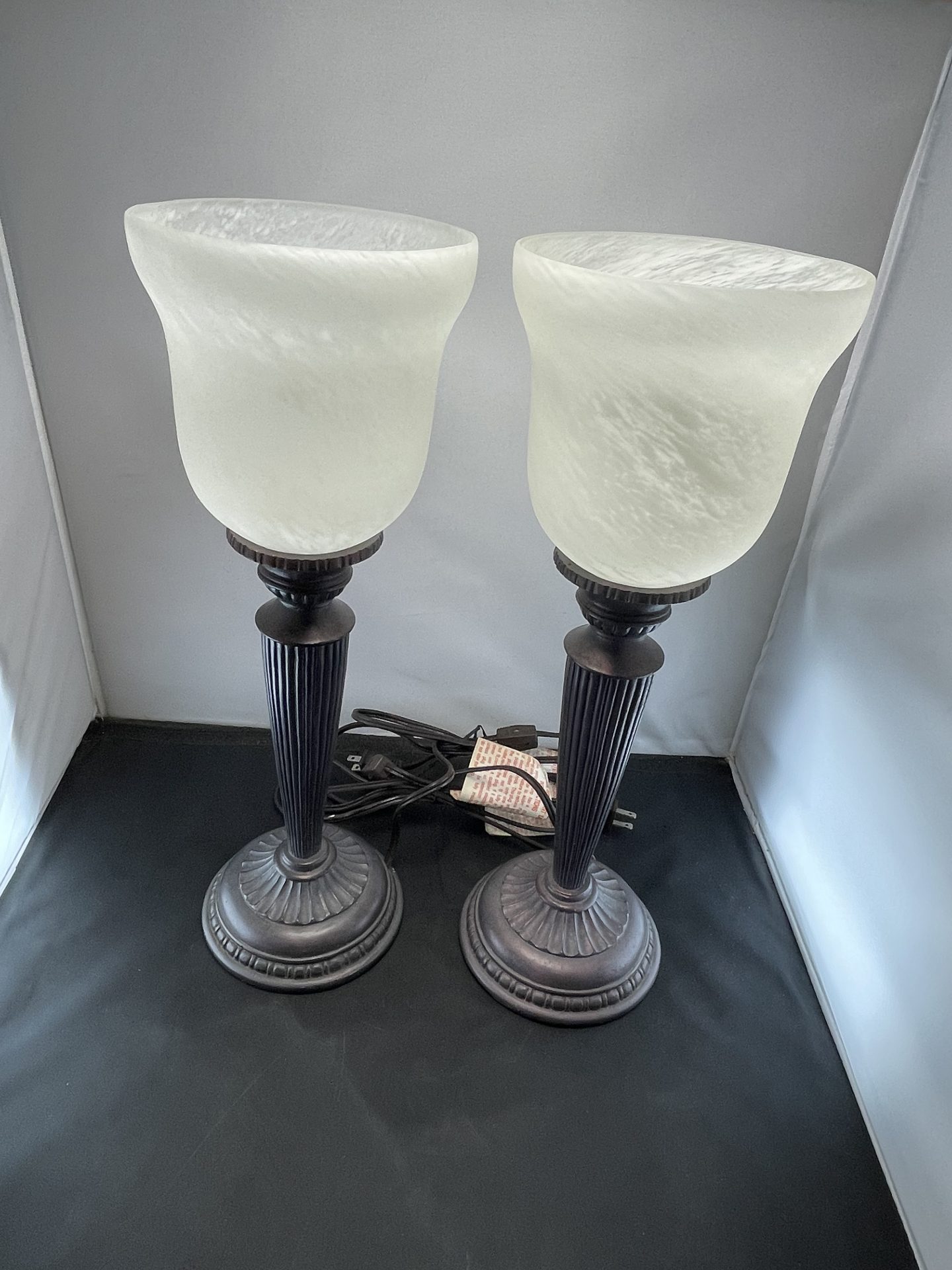 2 Art Deco Frosted Lamp - Picker Place