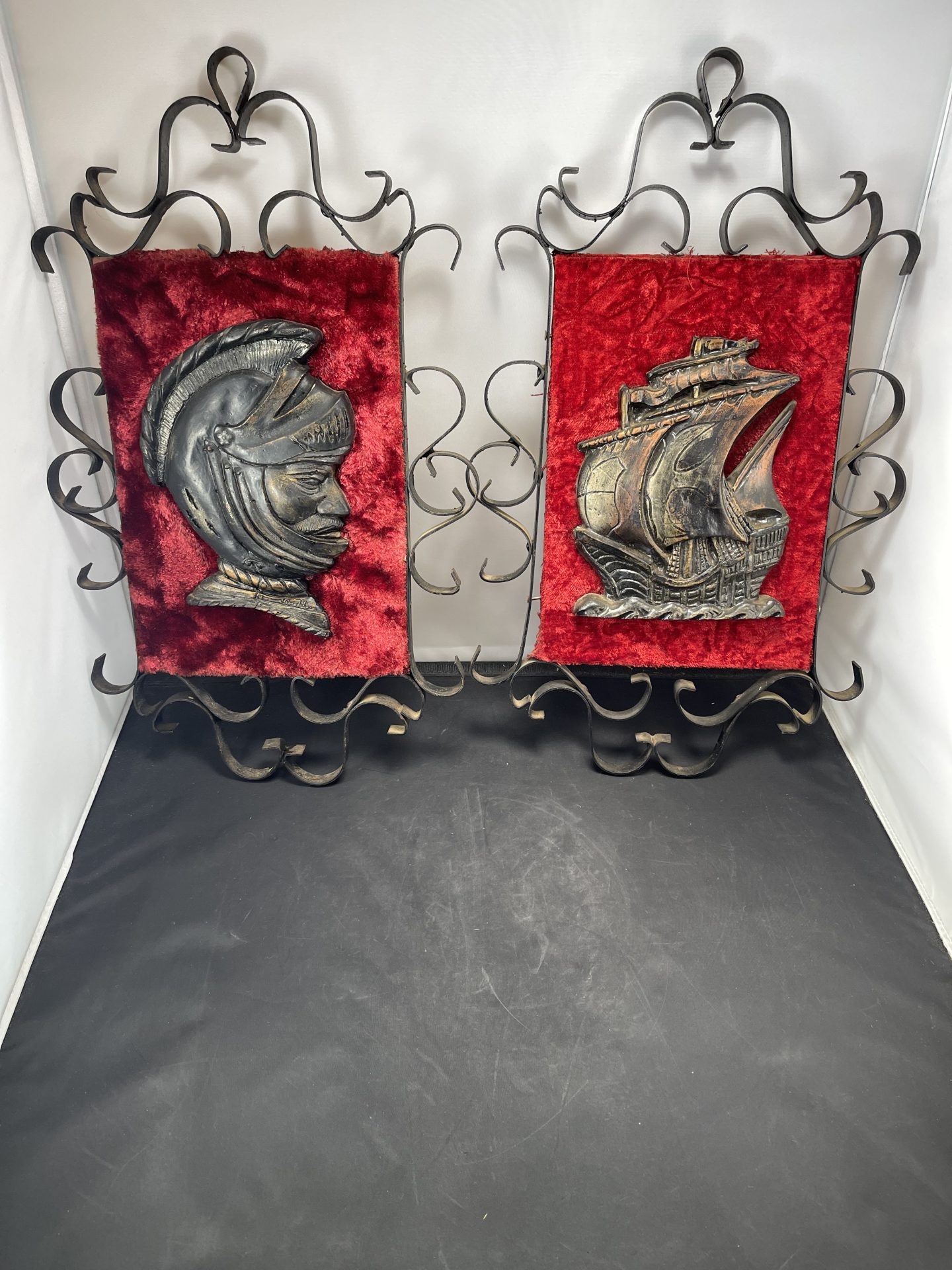 2 Wrought Iron Wall Plaques - Picker Place