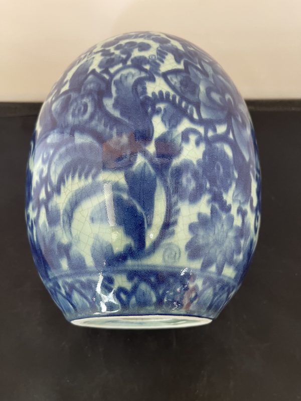 Porcelain Cobalt Blue Floral Egg - Picker Place