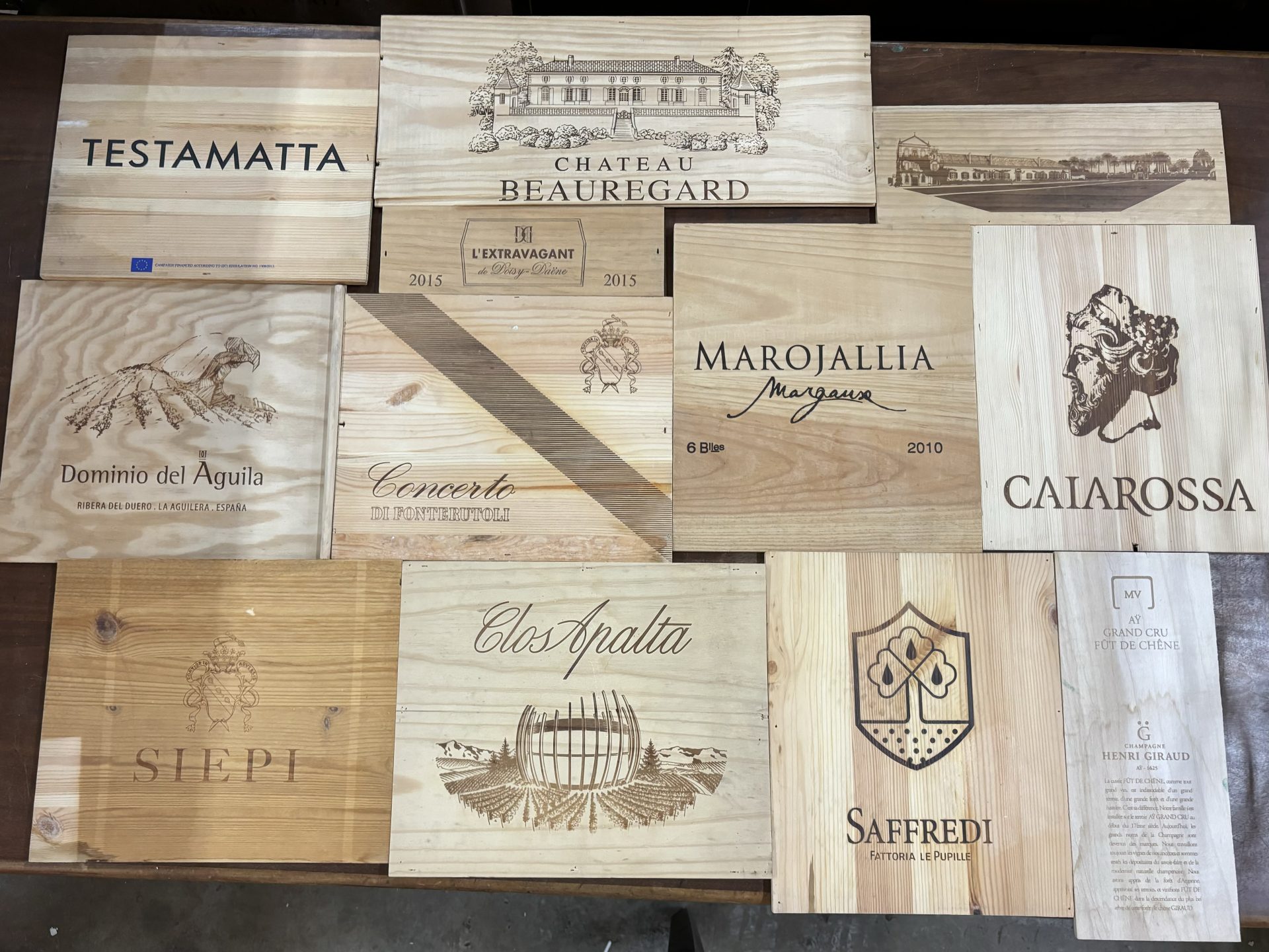 Lot of 12 Wooden Wine Box Panels - Picker Place