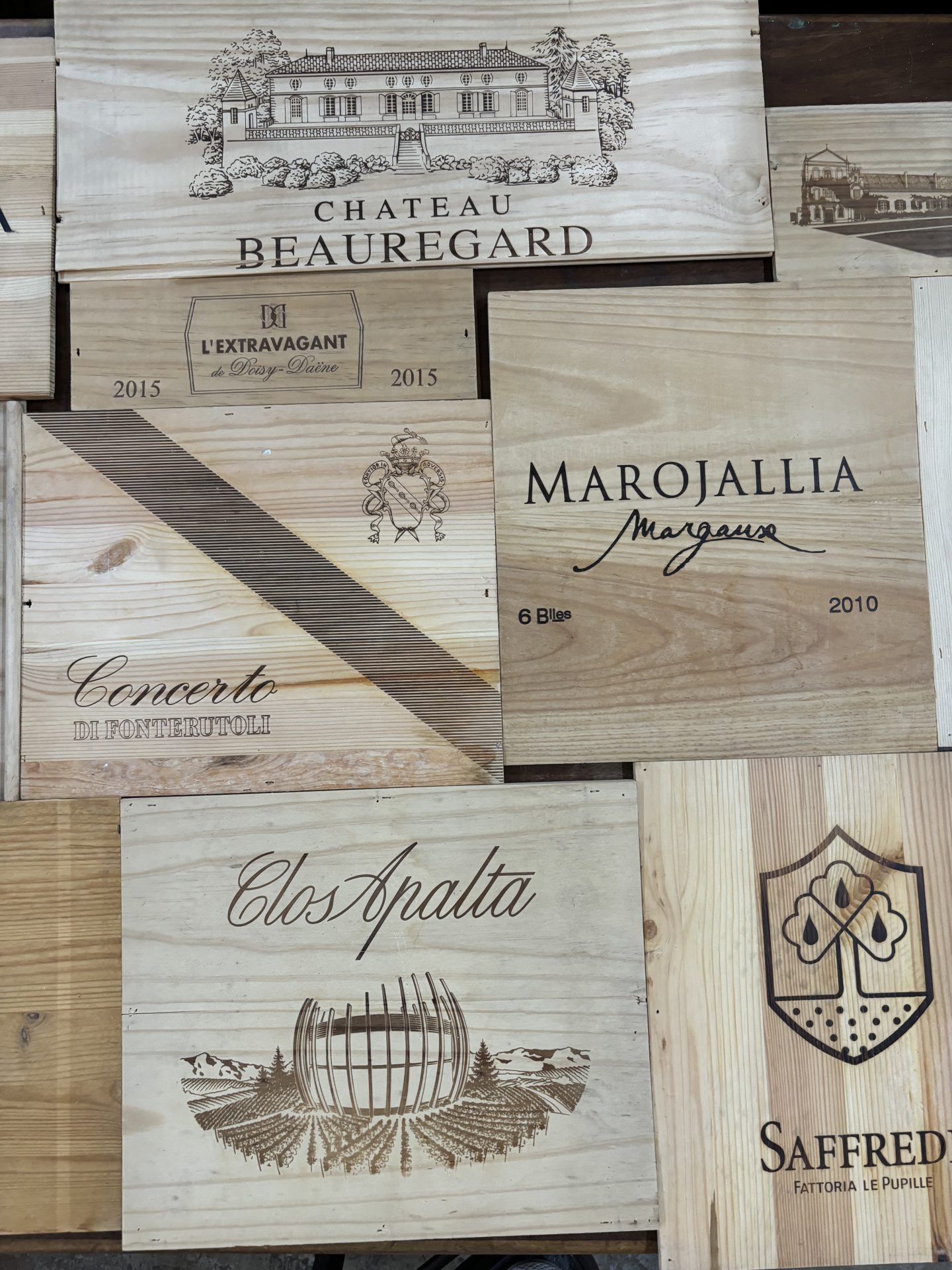 Lot of 9 Wooden Wine Box Panels - Picker Place