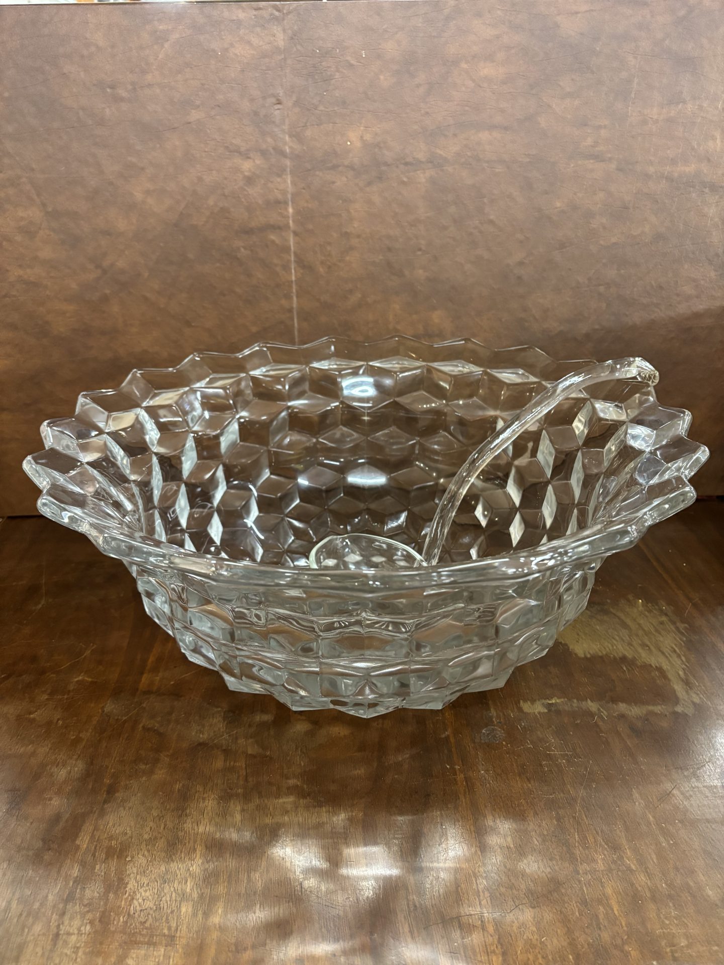 Large Clear Glass Punch Bowl - Picker Place