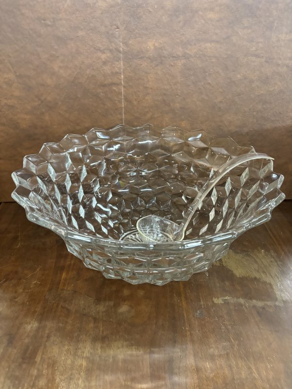 Large Clear Glass Punch Bowl - Picker Place