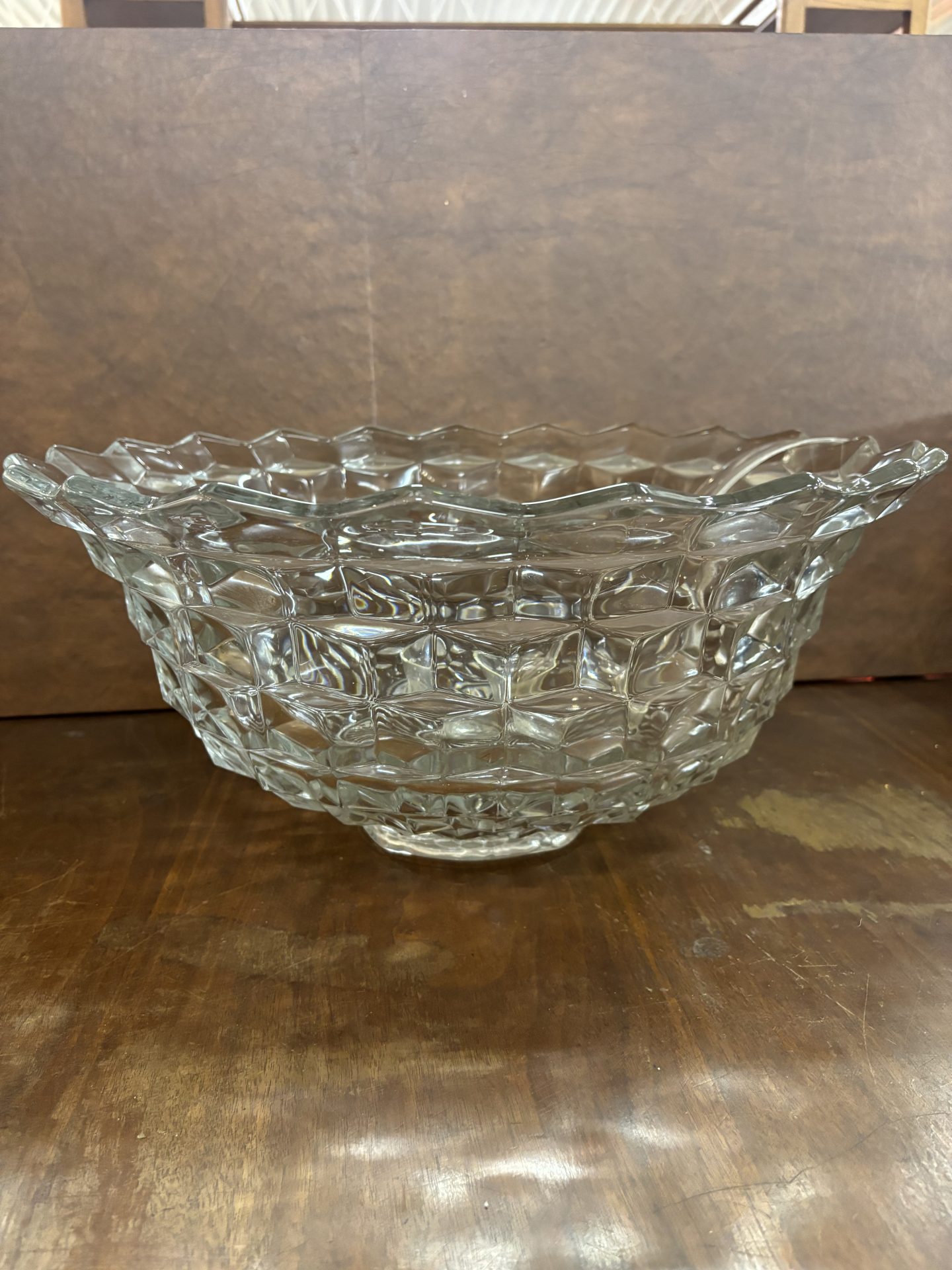 Large Clear Glass Punch Bowl - Picker Place