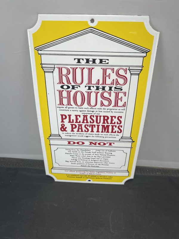 The Rules of the House Sign - Picker Place