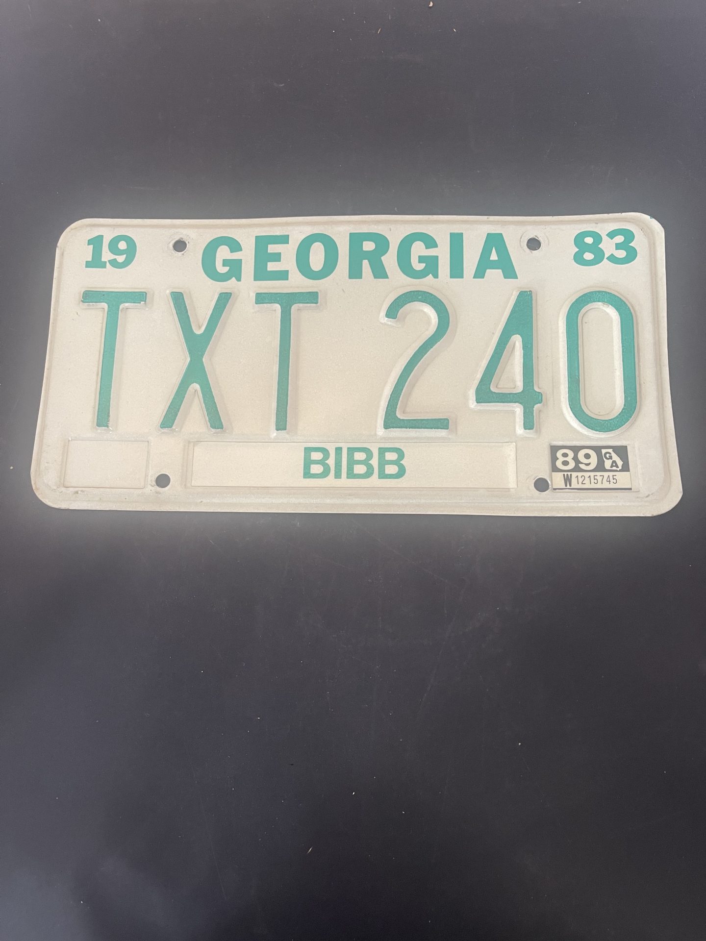 Georgia 1983 License Plate - Picker Place