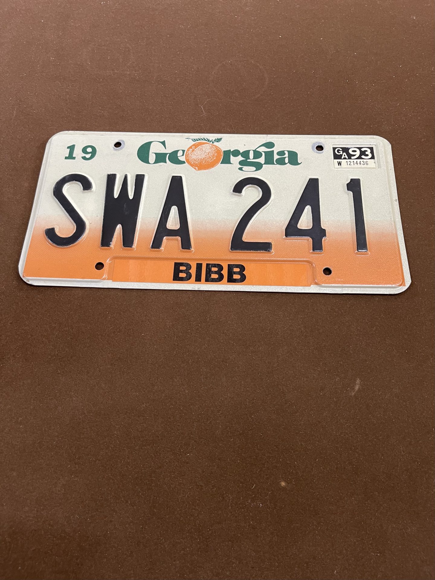 93' Georgia License Plate - Picker Place