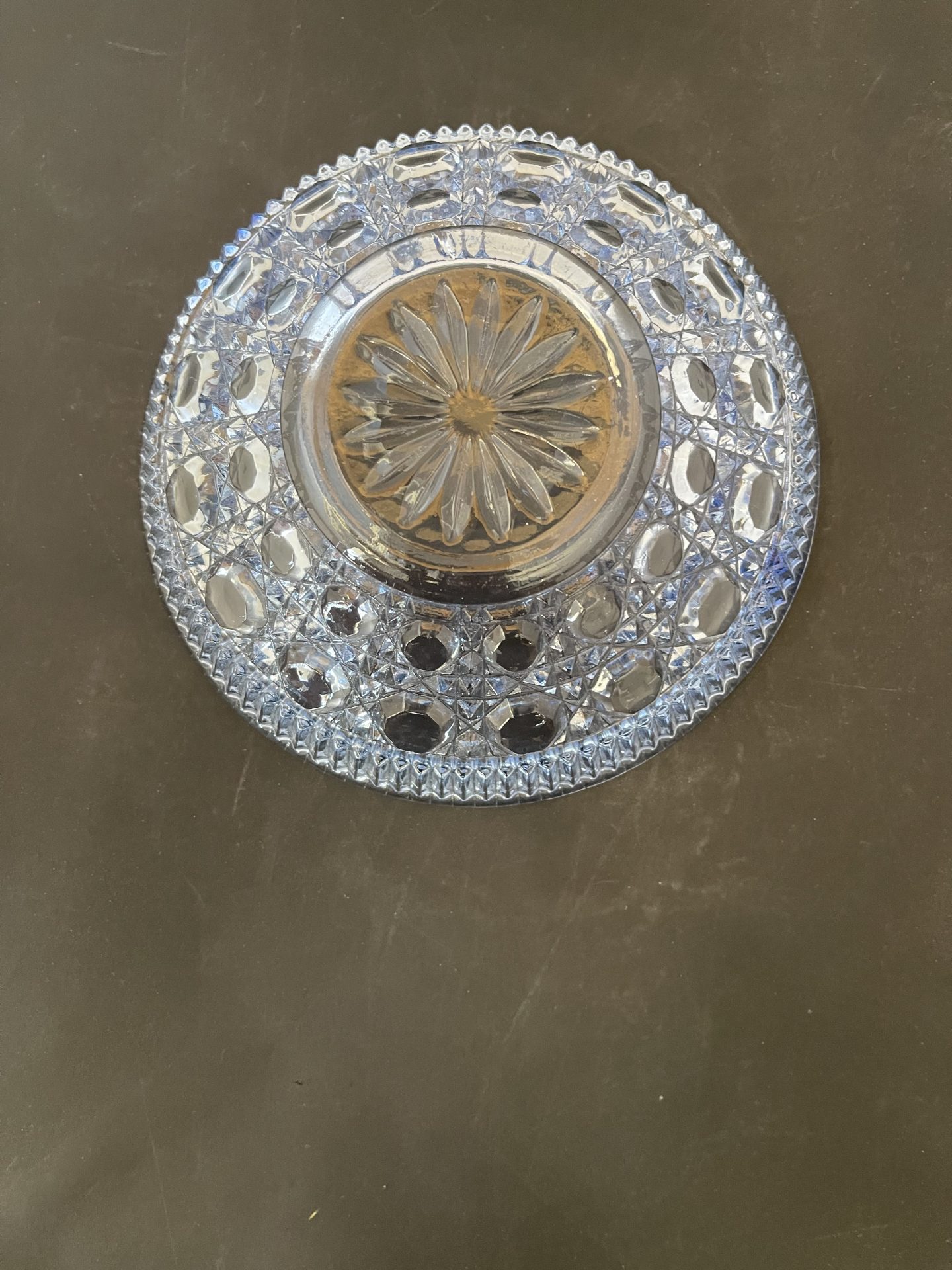 Windsor Blue Button Glass Bowl - Picker Place