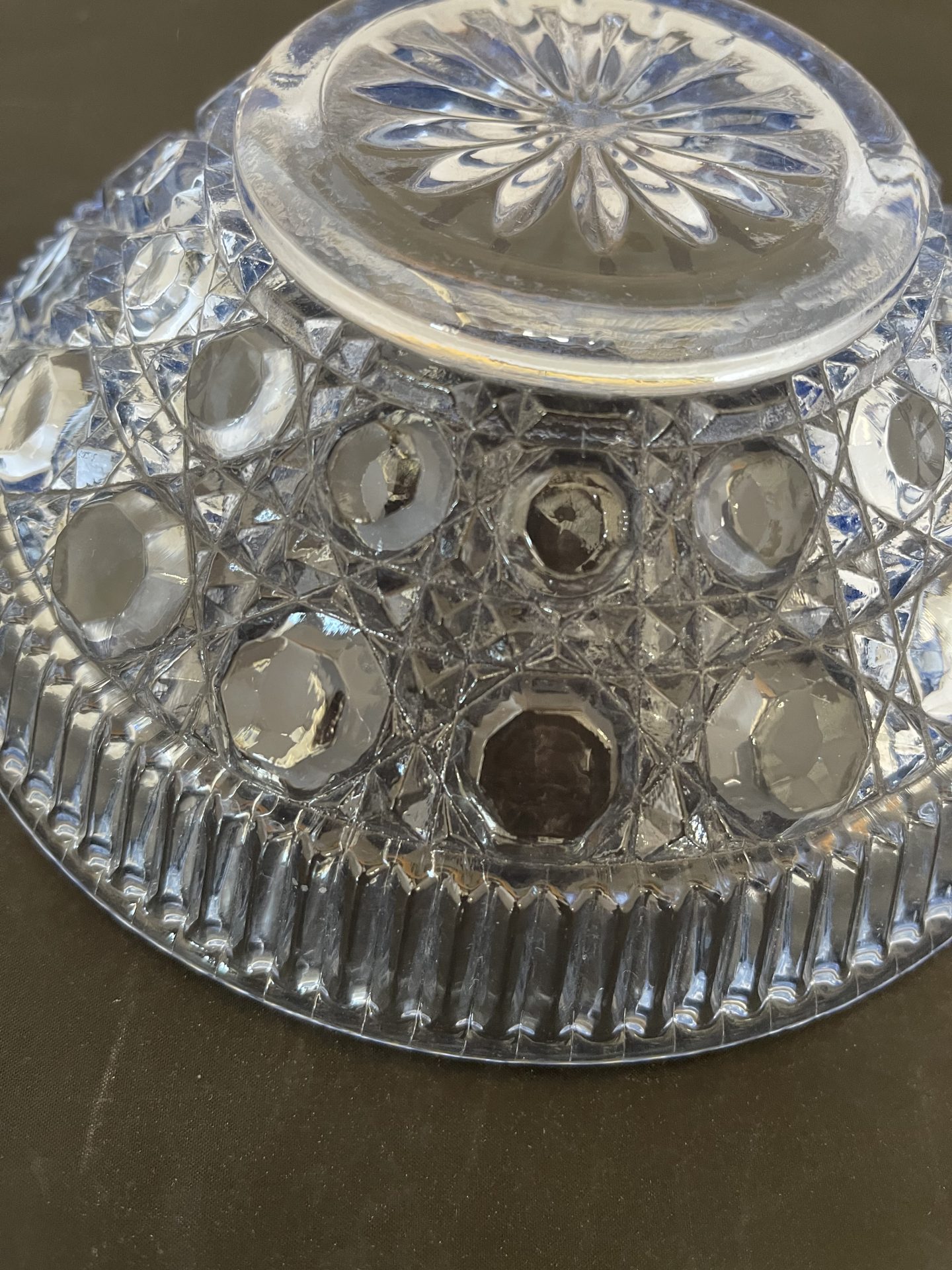 Windsor Blue Button Glass Bowl - Picker Place