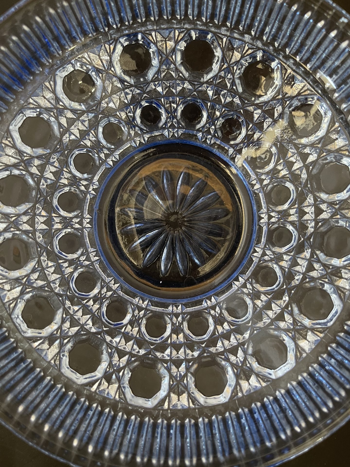 Windsor Blue Button Glass Bowl - Picker Place