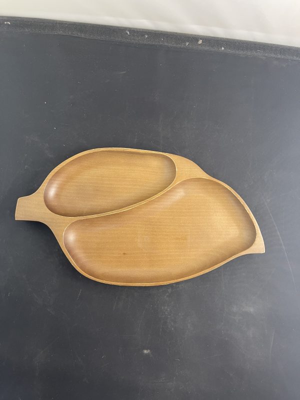 MCM Teak Leaf Shape Tray | Picker Place