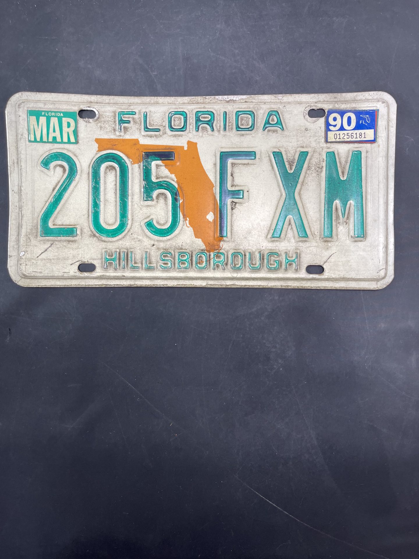 90 FL Green Letters License Plate - Picker Place