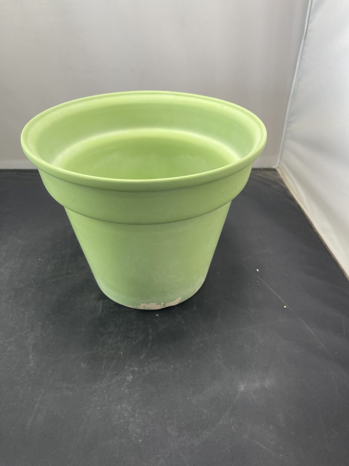 Green Ceramic Pot with Saucer - Picker Place