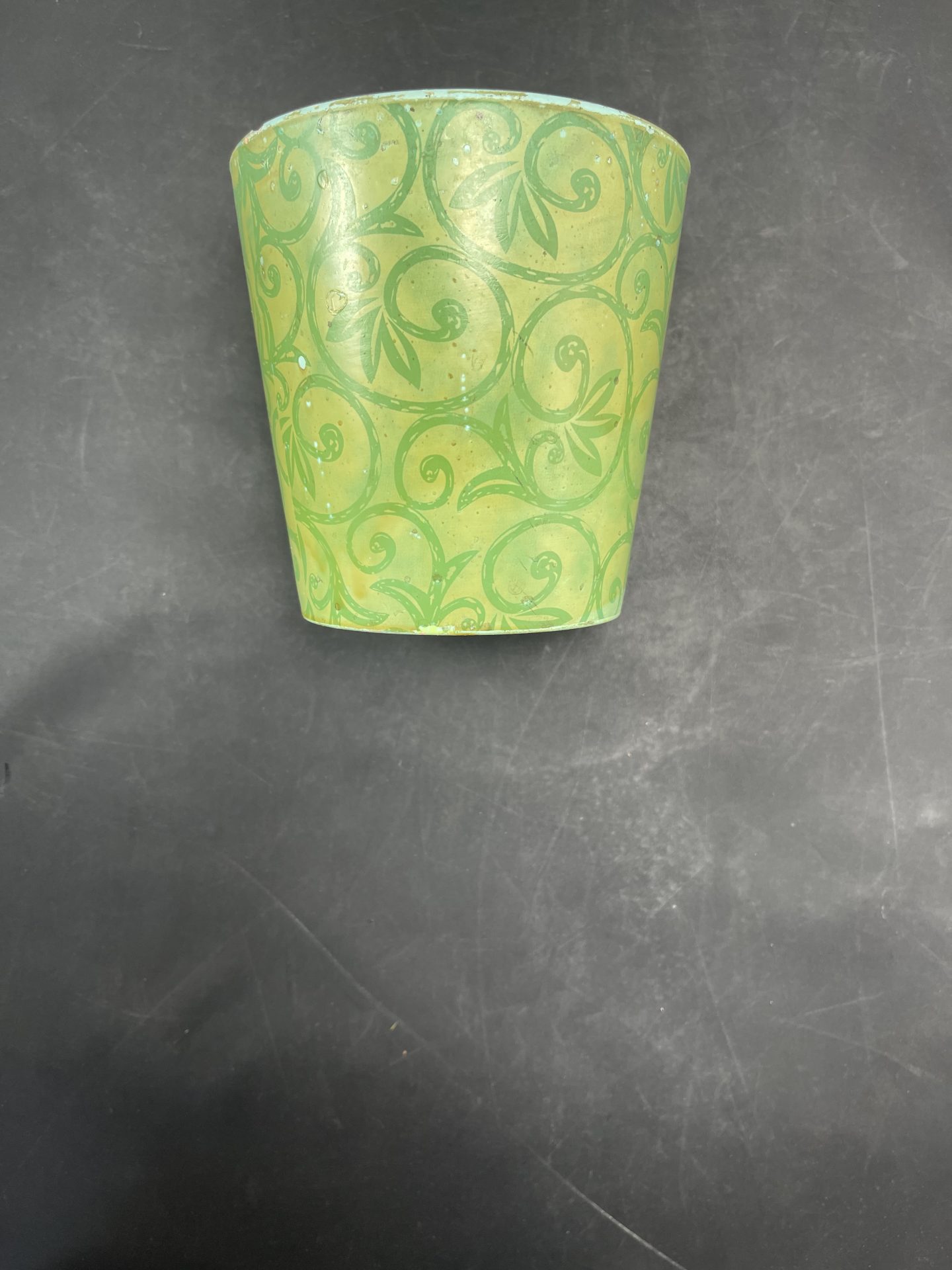 Ceramic Green Swirl Flower Pot - Picker Place