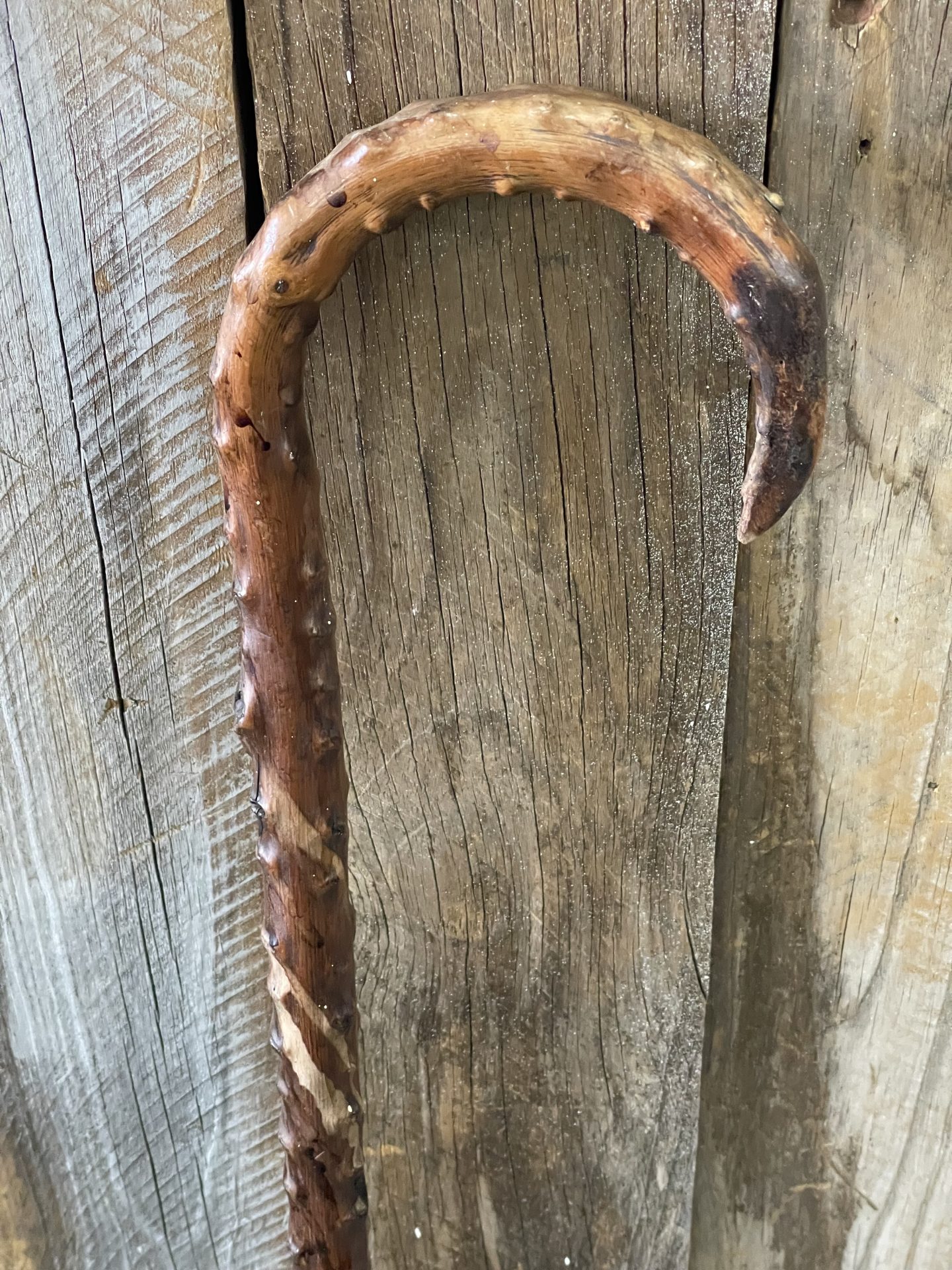 Knotted Carved Wooden Cane - Picker Place