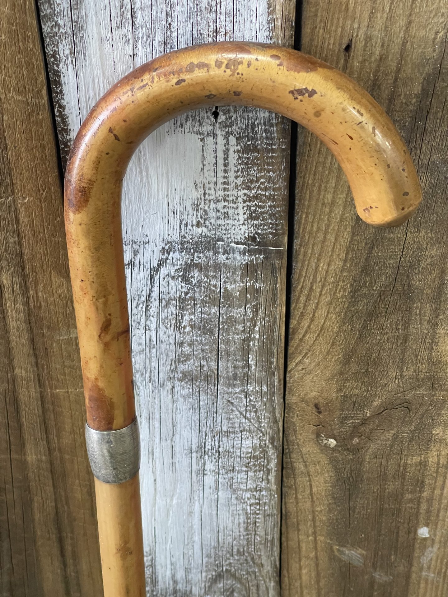 Wooden Curved Walking Cane - Picker Place