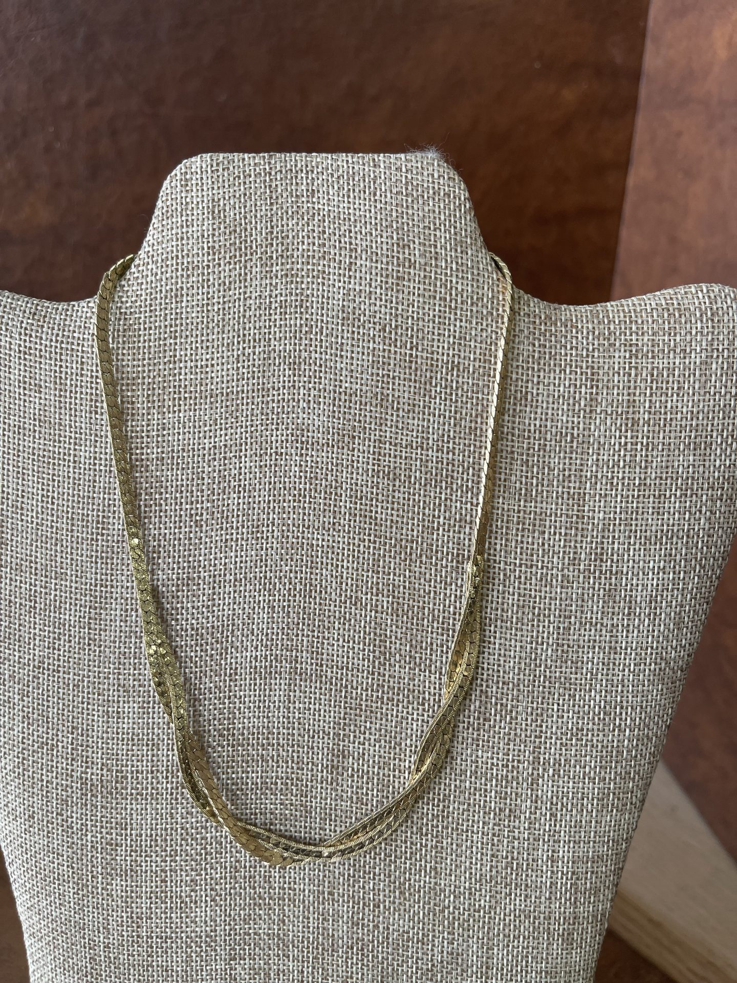Gold-Tone Double Woven Braid Chain - Picker Place