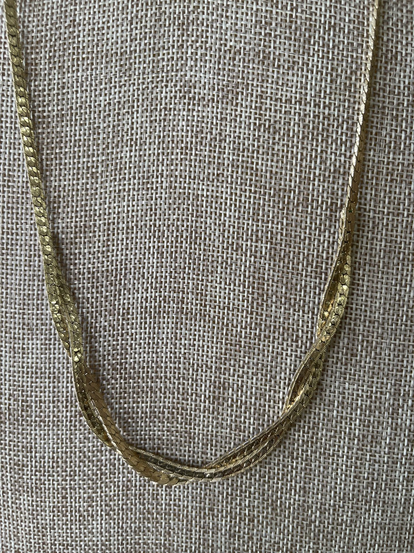 Gold-Tone Double Woven Braid Chain - Picker Place