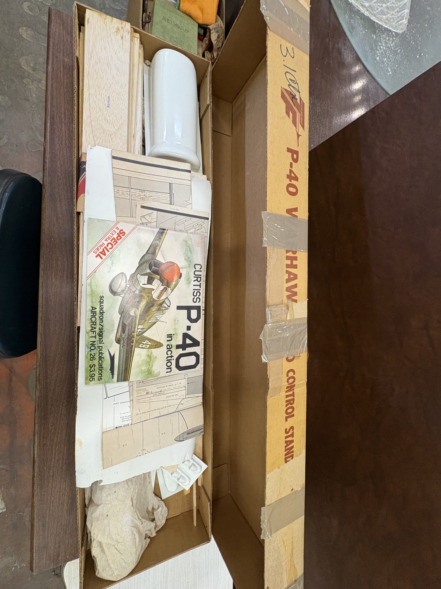 Top Flite P-40 Warhawk Balsa R/C Model Airplane Kit - Picker Place