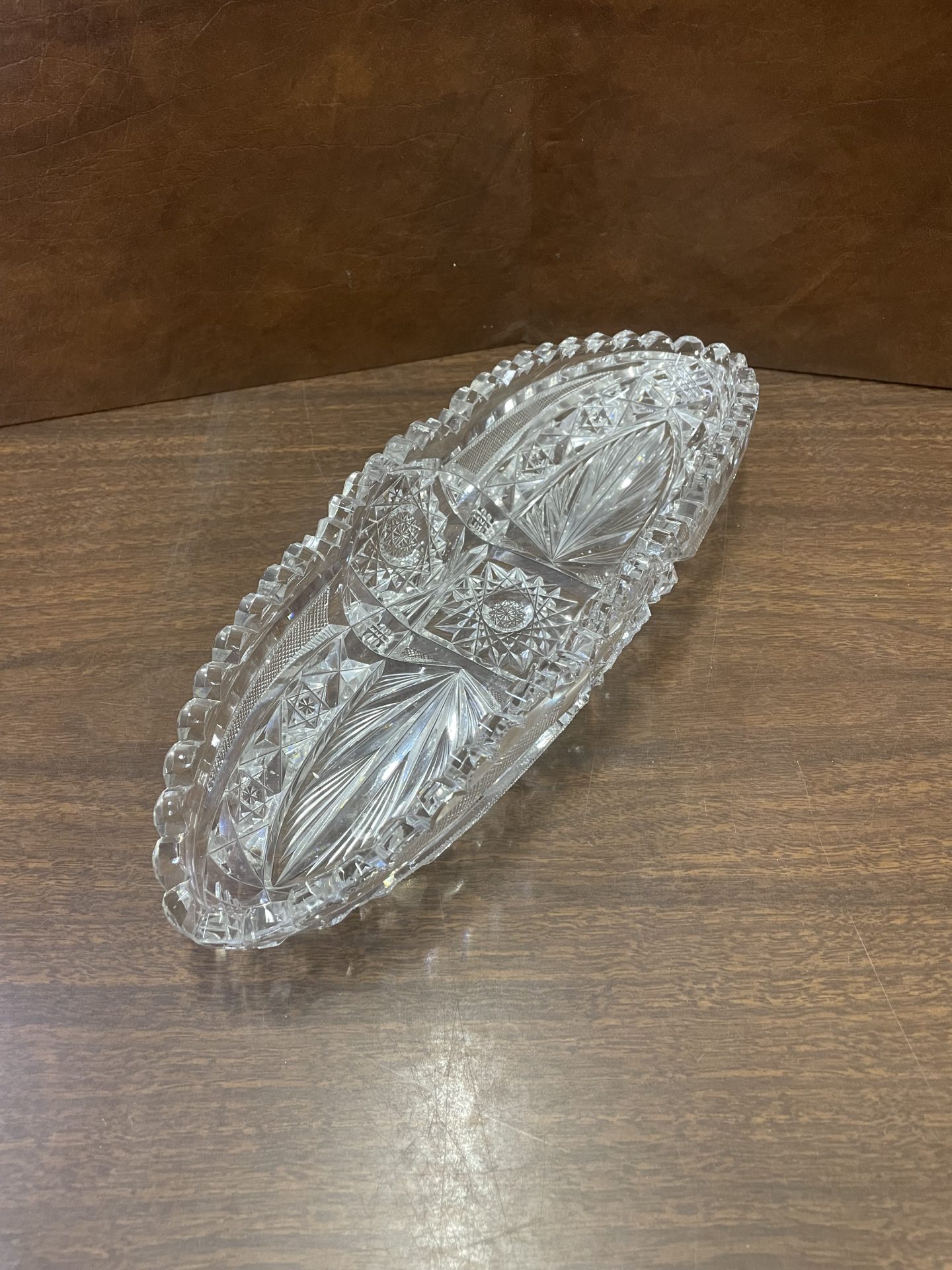 American Brilliant Canoe Relish Bowl - Picker Place