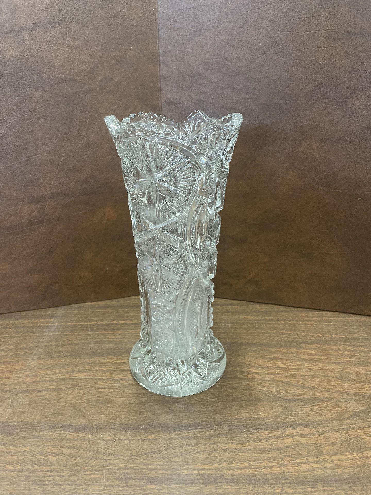 Brilliant Cut Glass Pinwheel Vase - Picker Place