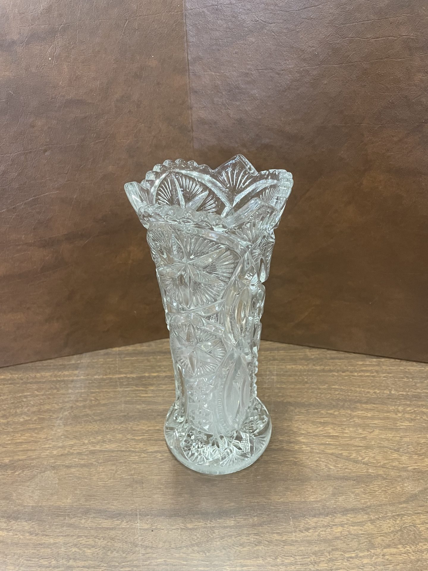 Brilliant Cut Glass Pinwheel Vase - Picker Place