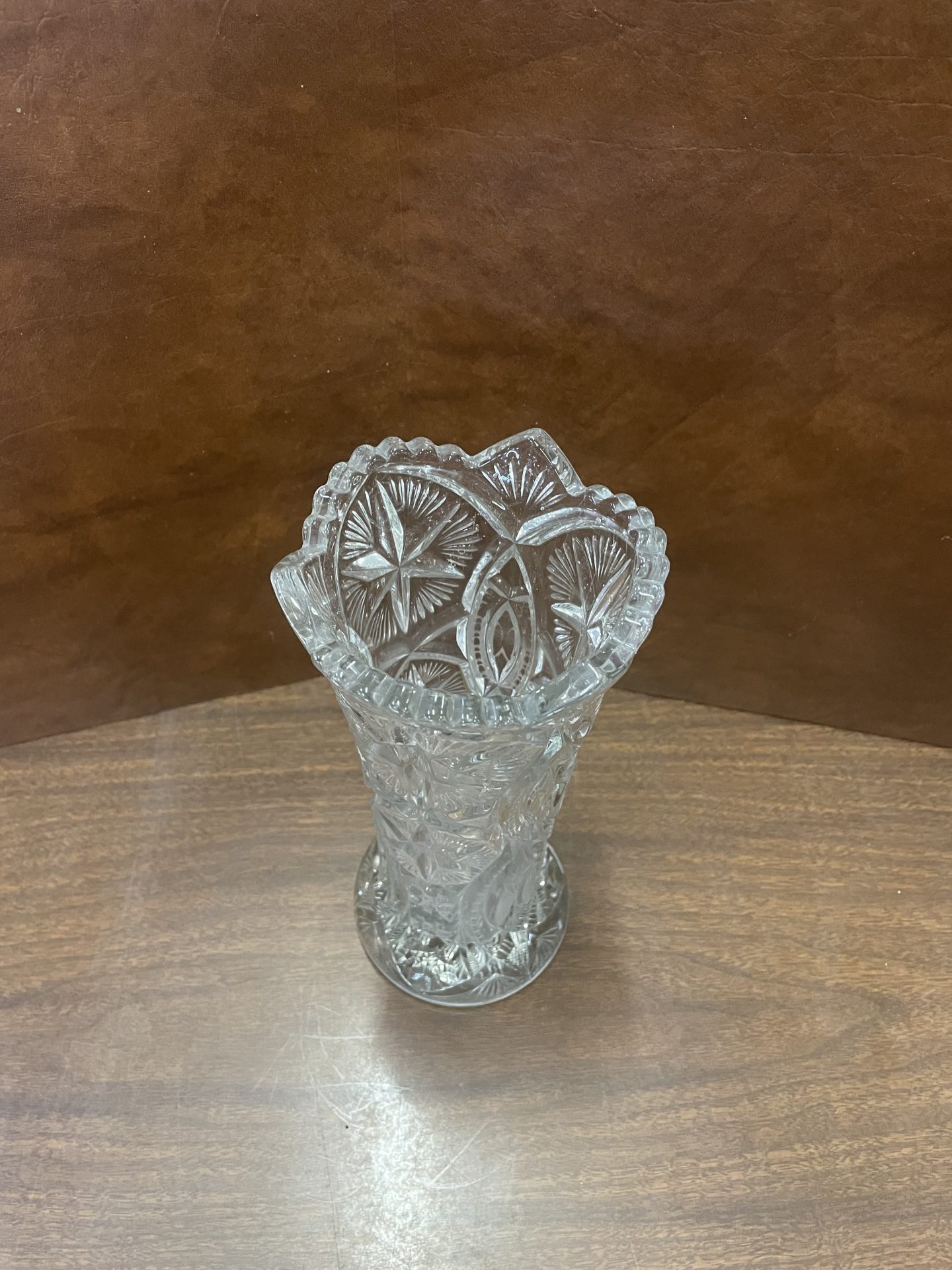 Brilliant Cut Glass Pinwheel Vase - Picker Place