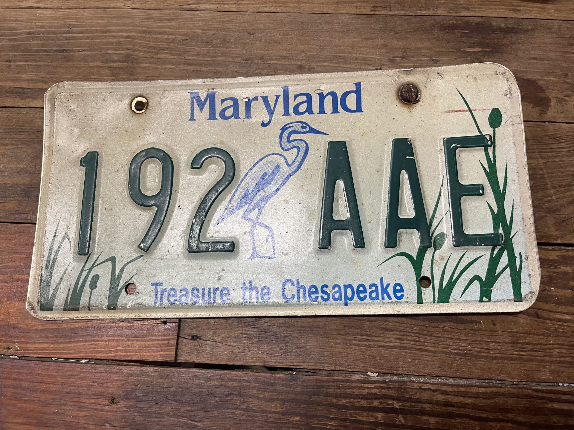 MD License Plate 192 AAE - Picker Place